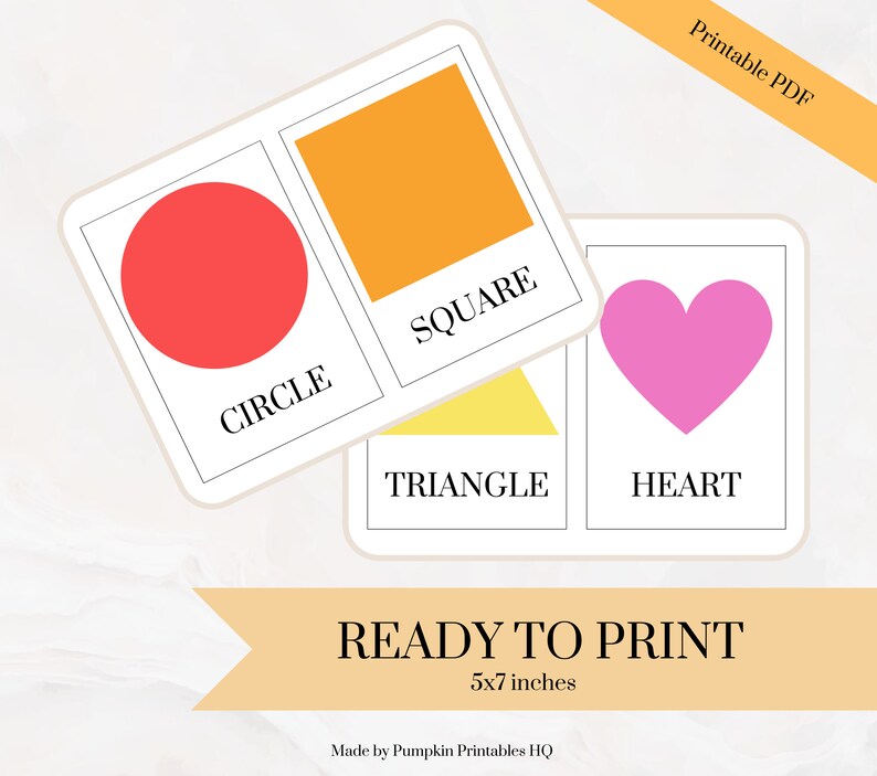 Flashcards Shapes for Kids Montessori Flashcards to Learn Shapes Pre ...