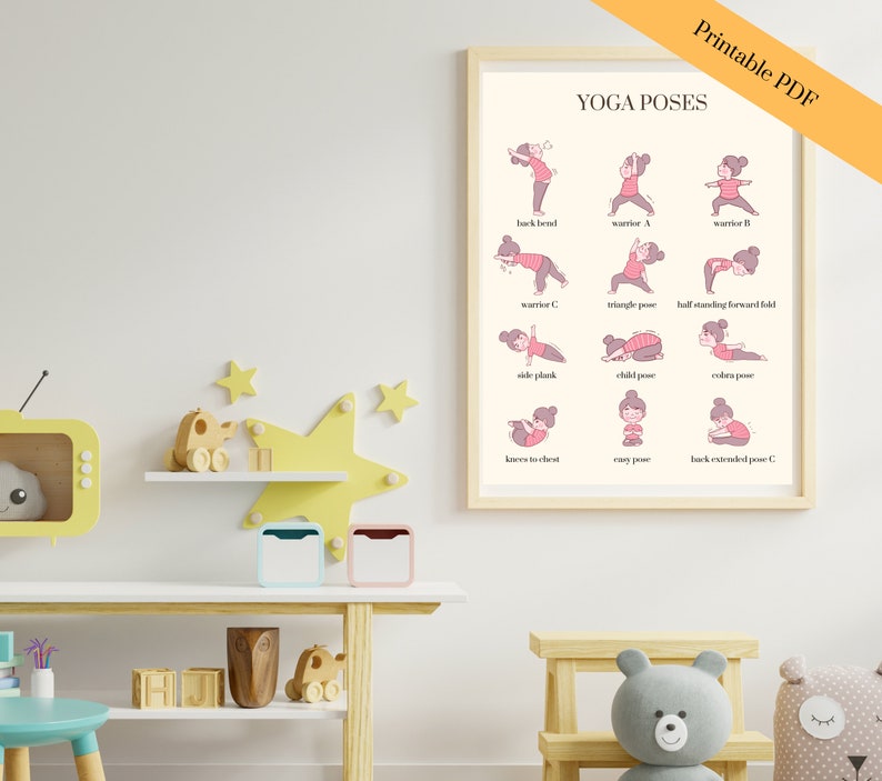 Poster Yoga Poses for Children Montessori Poster Learning Yoga ...