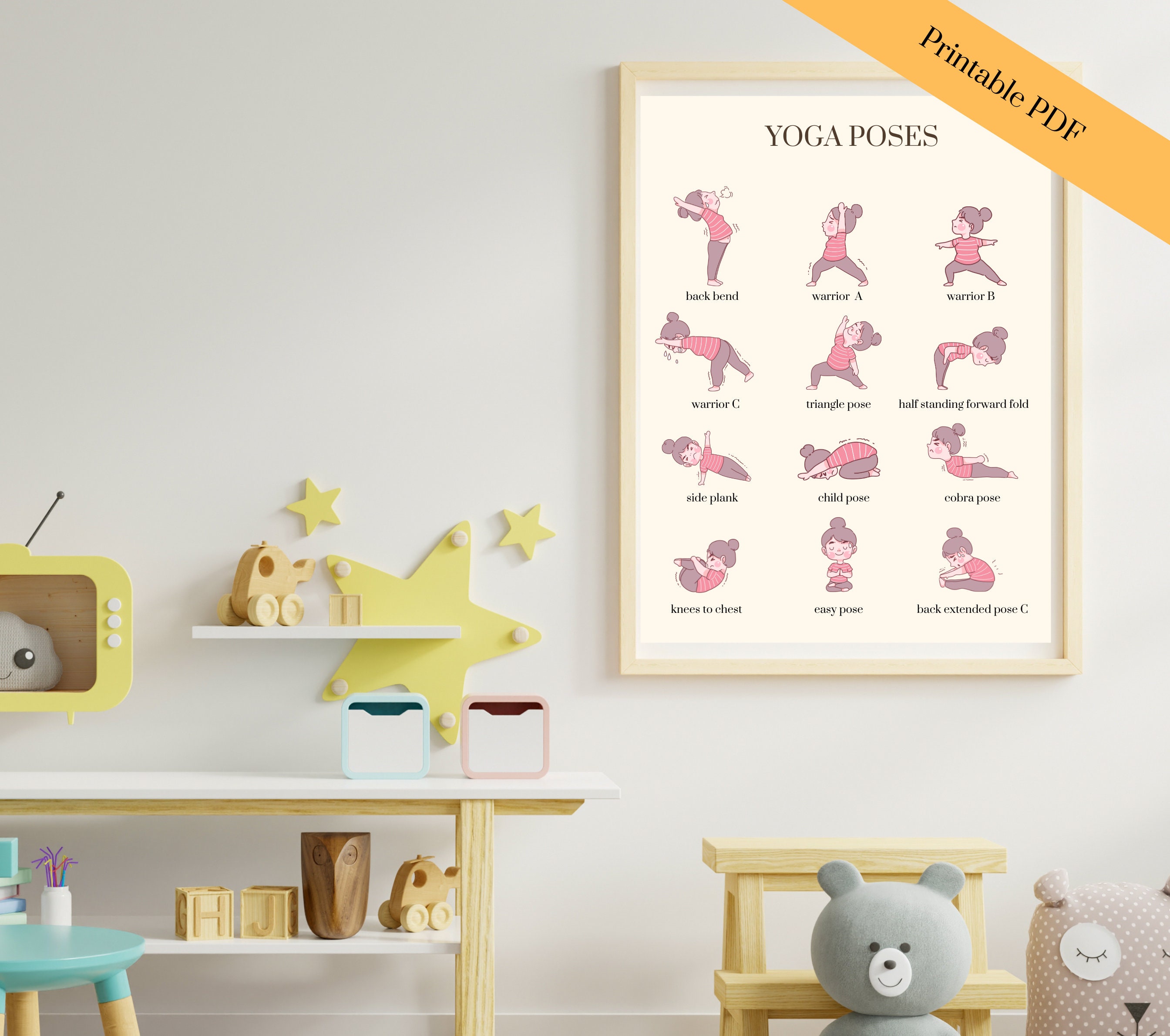 Poster Yoga Poses for Children Montessori Poster Learning Yoga ...