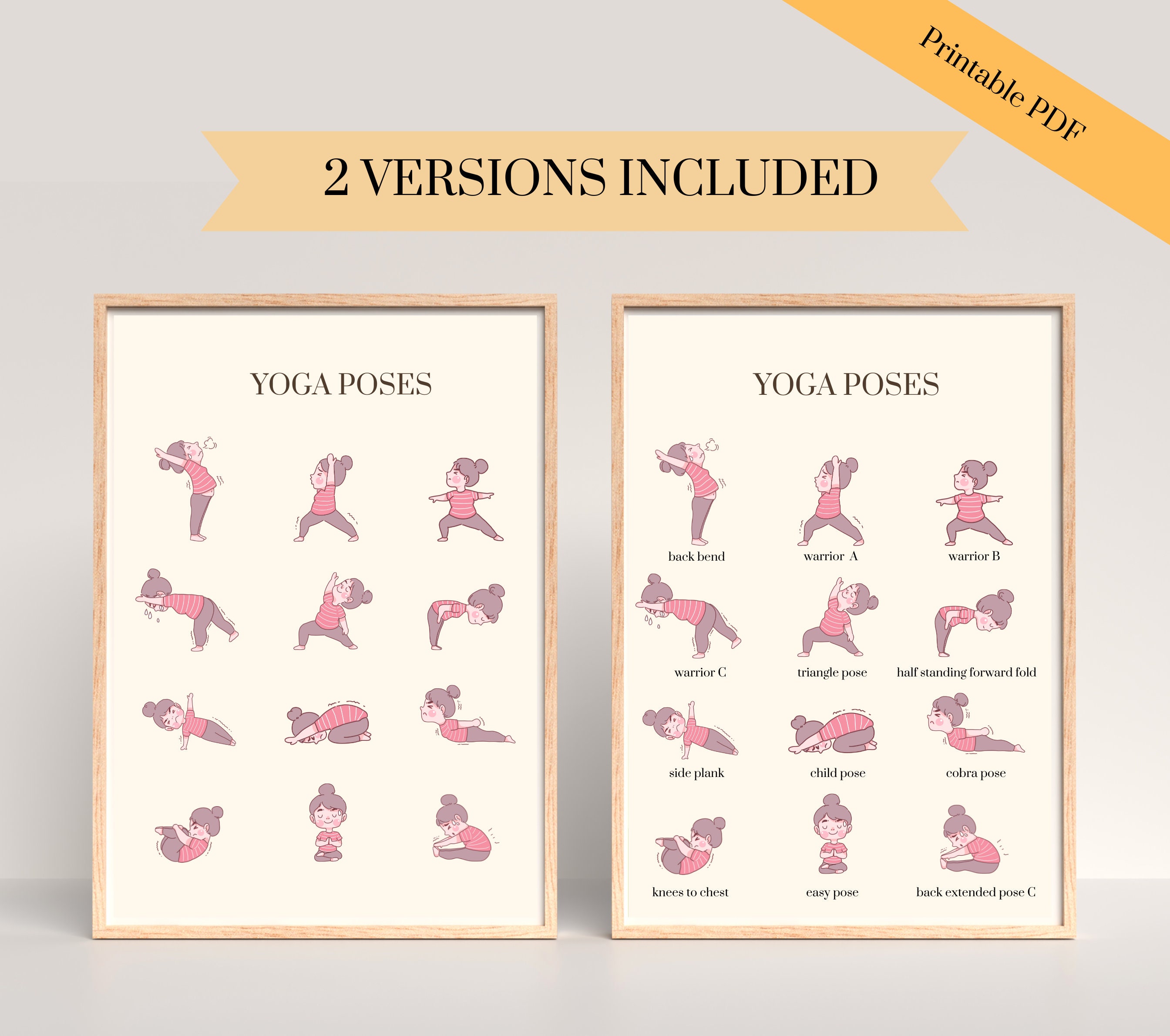 Poster Yoga Poses for Children Montessori Poster Learning Yoga ...