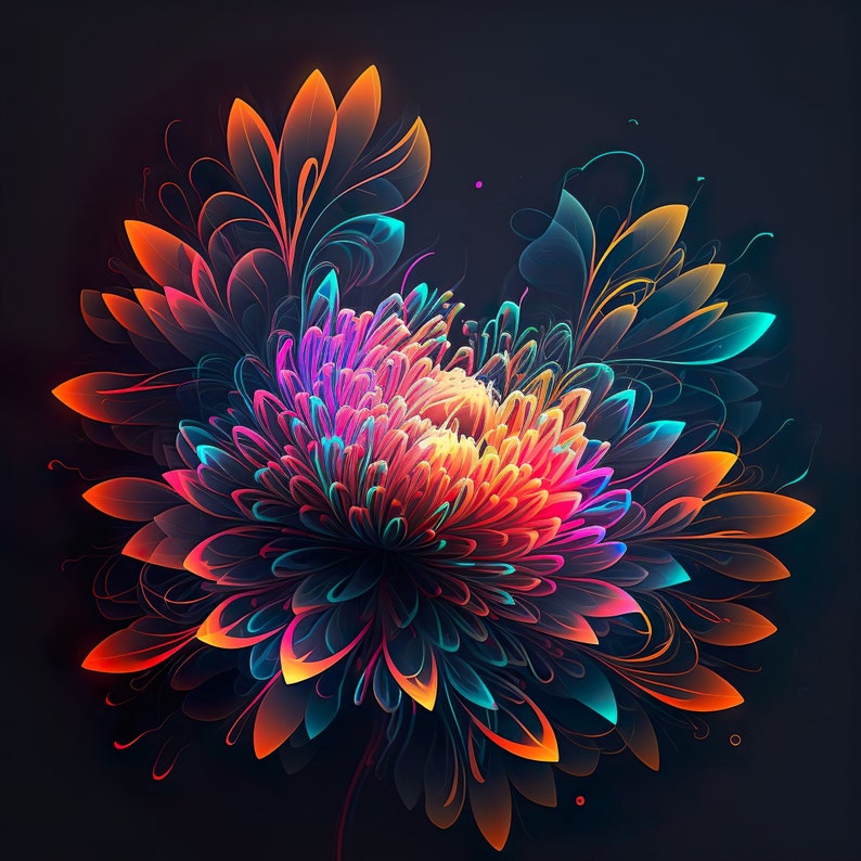 Neon Flower - Etsy