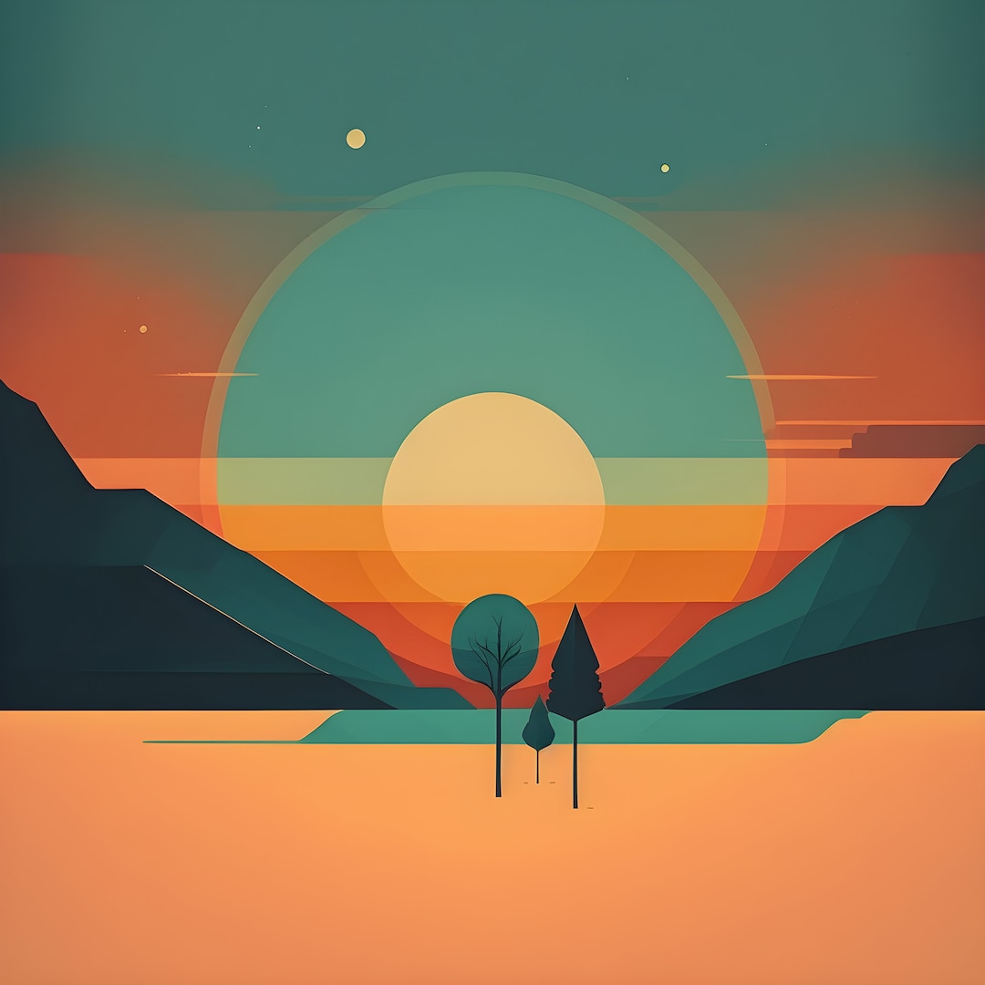 Retro Sunset - Etsy