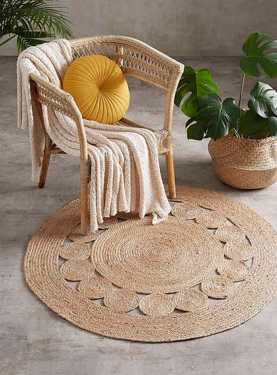 Handmade Round Jute Rug Natural - Etsy