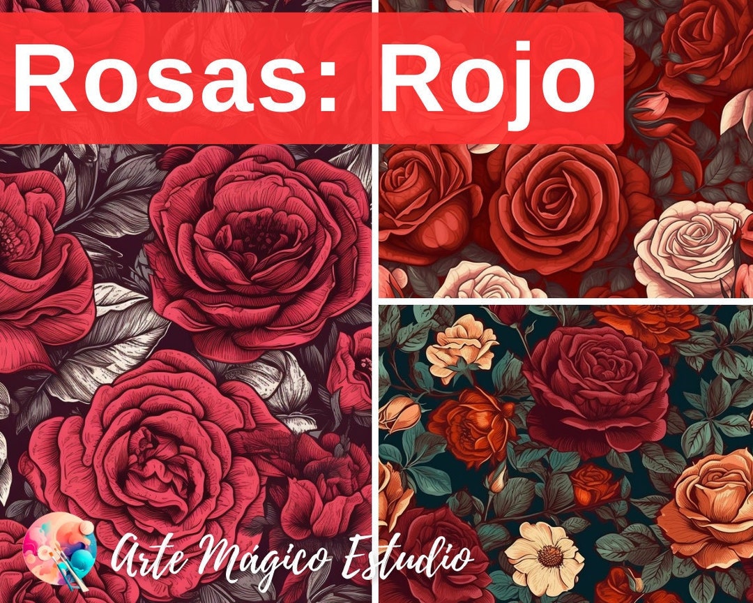 Red Roses Patterns 24 Seamless Prints Flower Digital Paper - Etsy