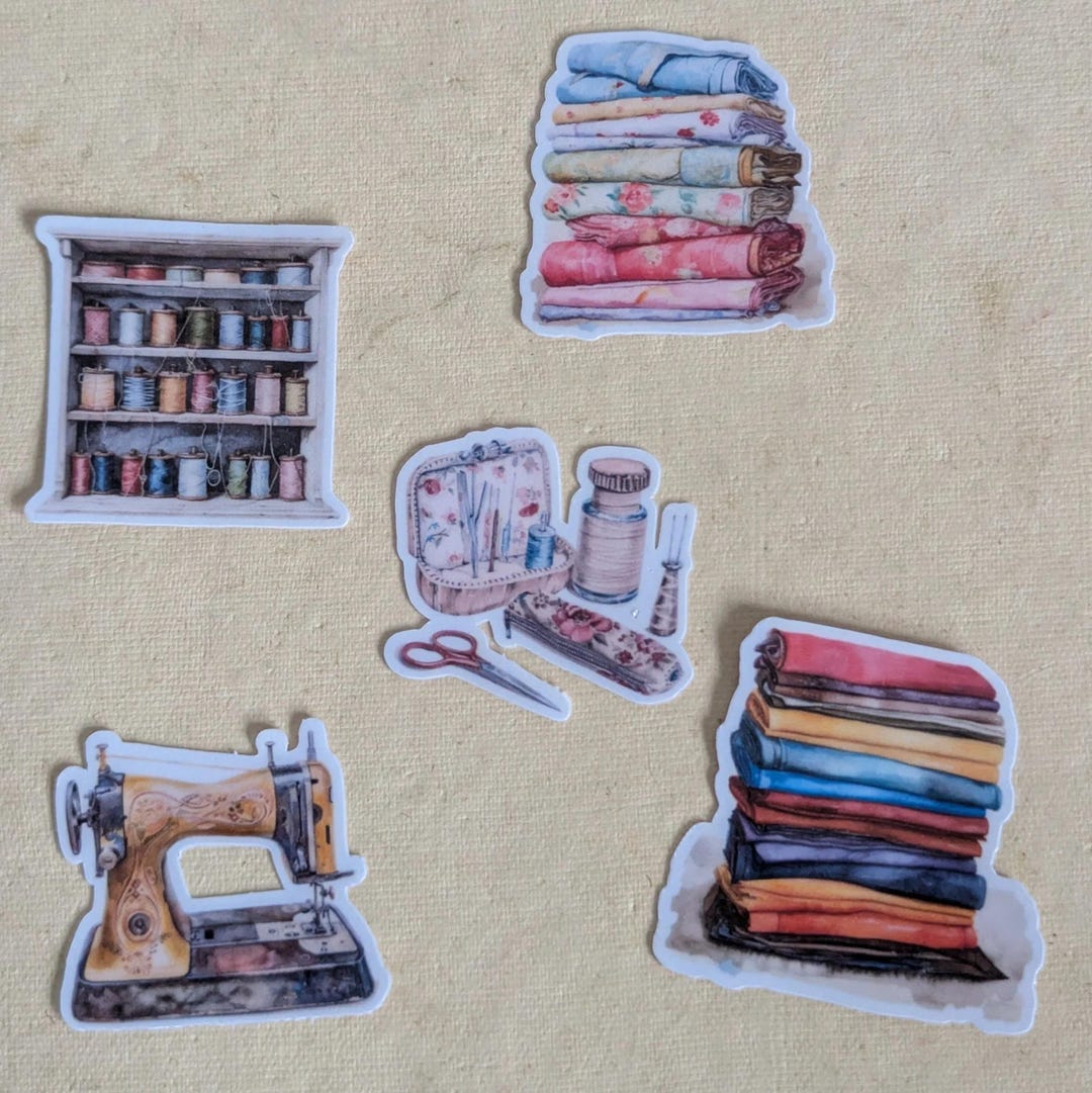 Vintage Sewing Sticker Set - Etsy