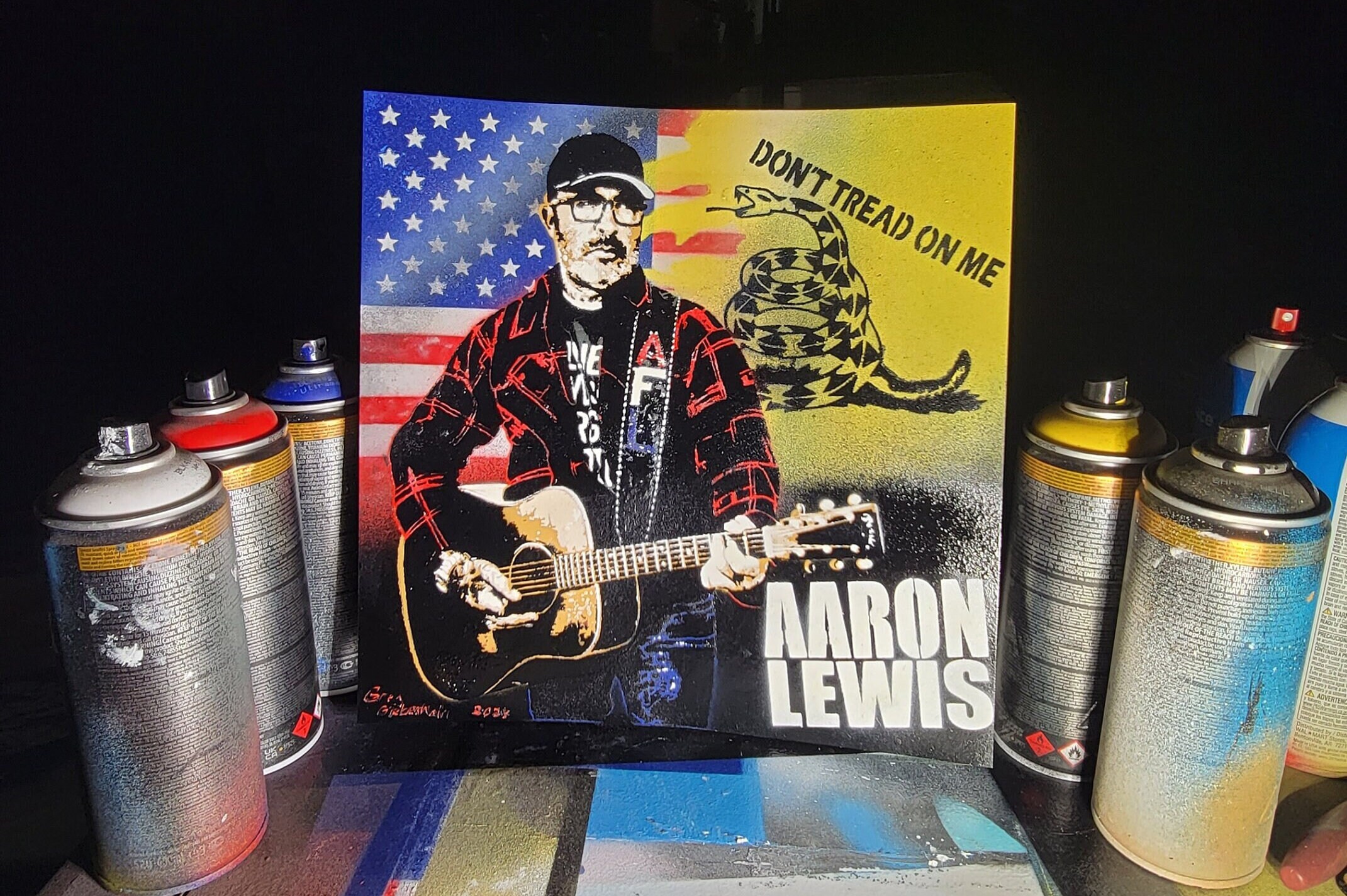 Aaron Lewis Spray Painting Glow in the Dark Art - Etsy