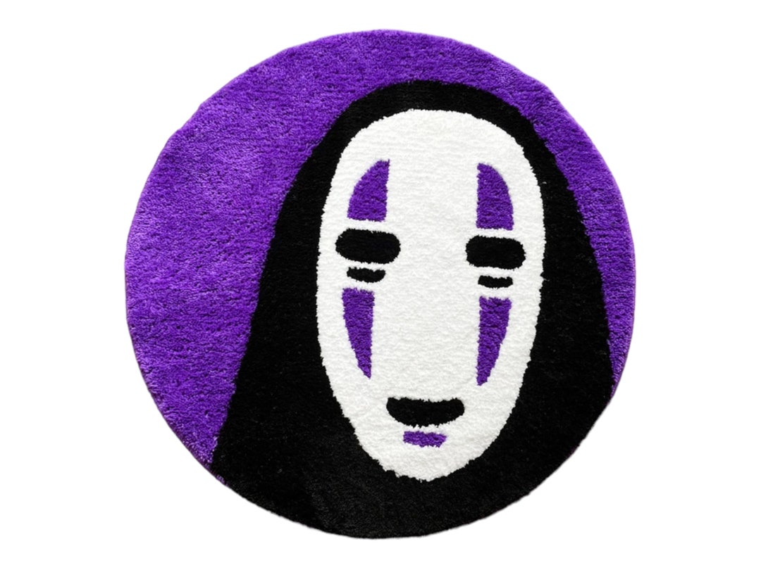 Kaonashi No Face Anime Handmade Tufted Rug Soft Smile Face Carpet Round ...