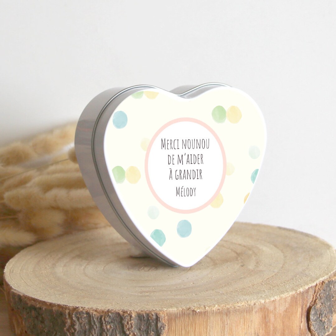 Custom Box Original Personalized Nanny Gift Metal Heart Box Thanks ...