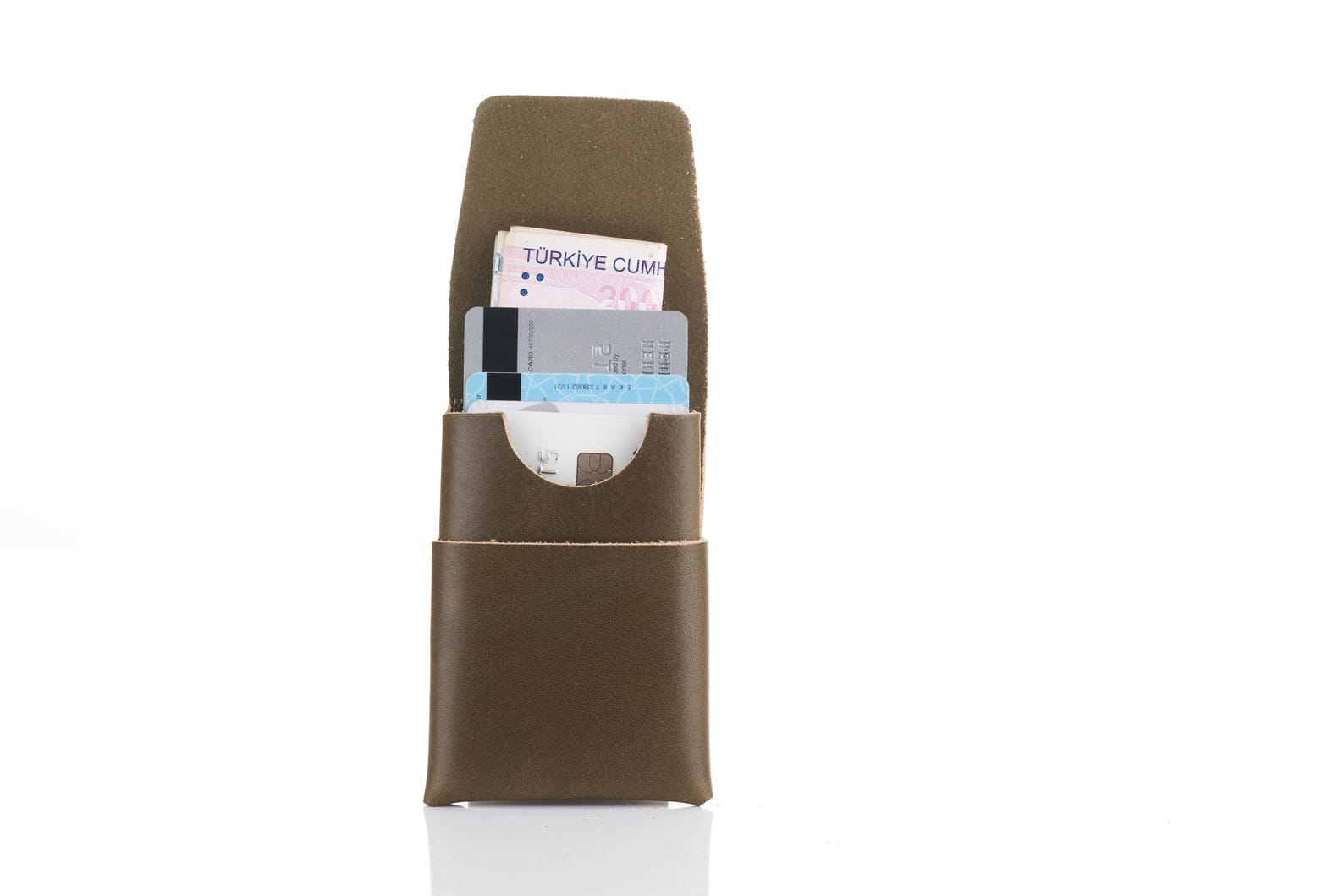 Minimalist Leather Card Holder - Stitchless, Handmade, Vintage Style - Etsy