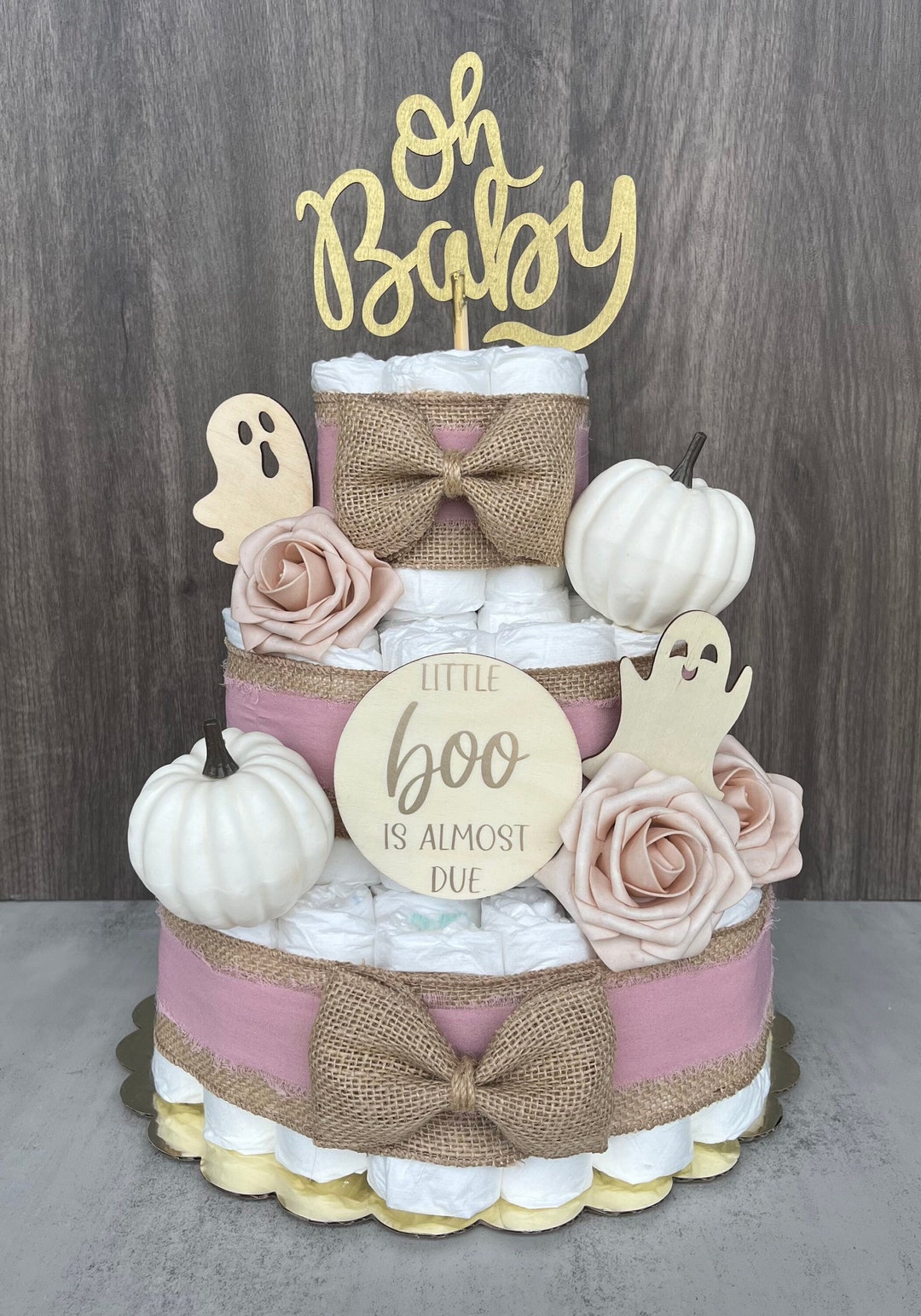 Little Boo Diaper Cake Baby Shower Gift Baby Girl Gift Baby Shower ...