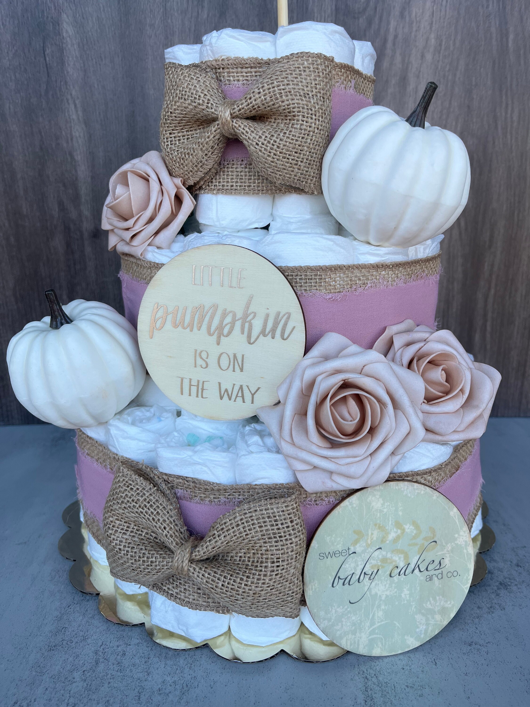 Little Pumpkin Diaper Cake Baby Shower Gift Baby Girl Gift Baby Shower ...