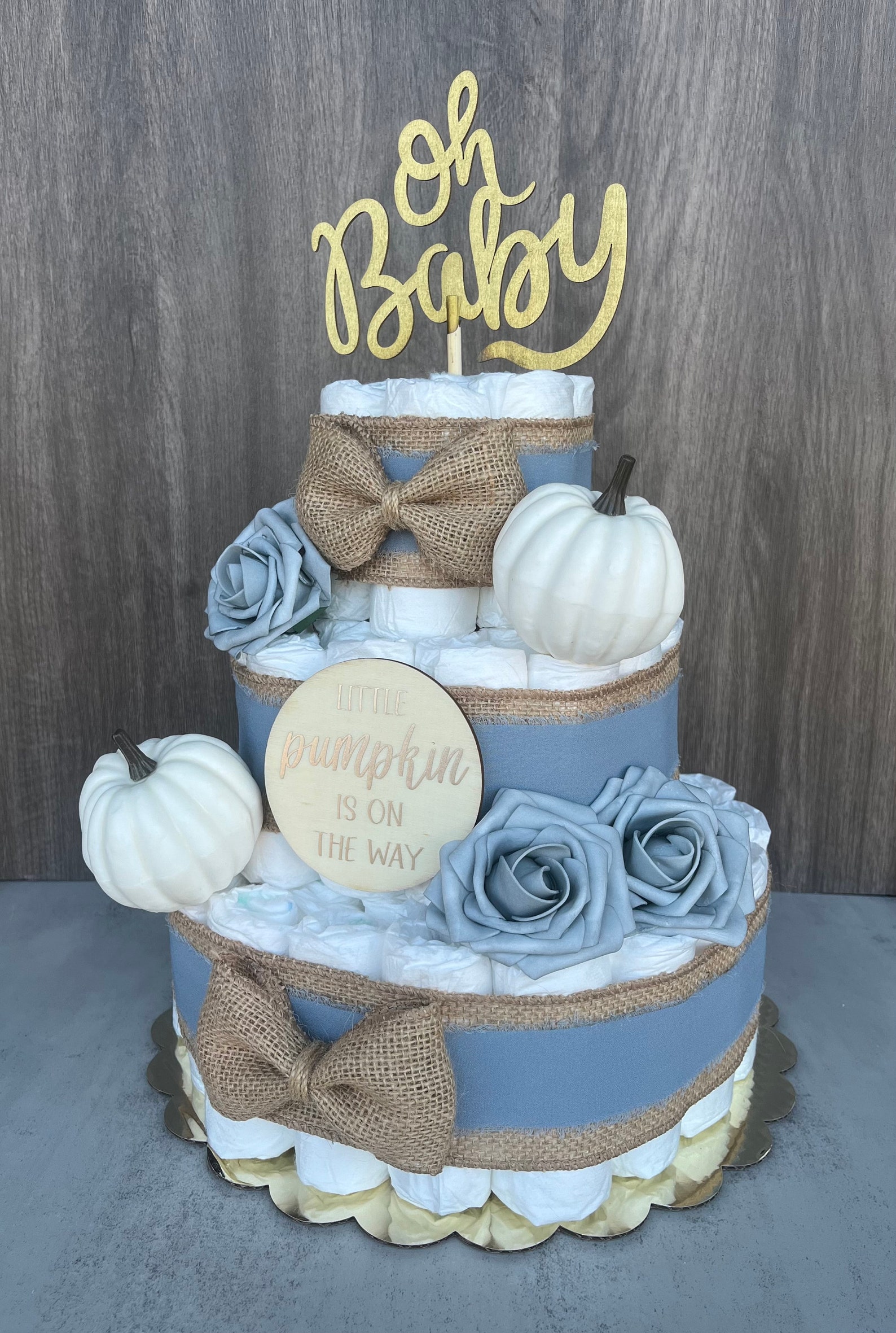 Little Pumpkin Diaper Cake Baby Shower Gift Baby Boy Gift Baby Shower ...