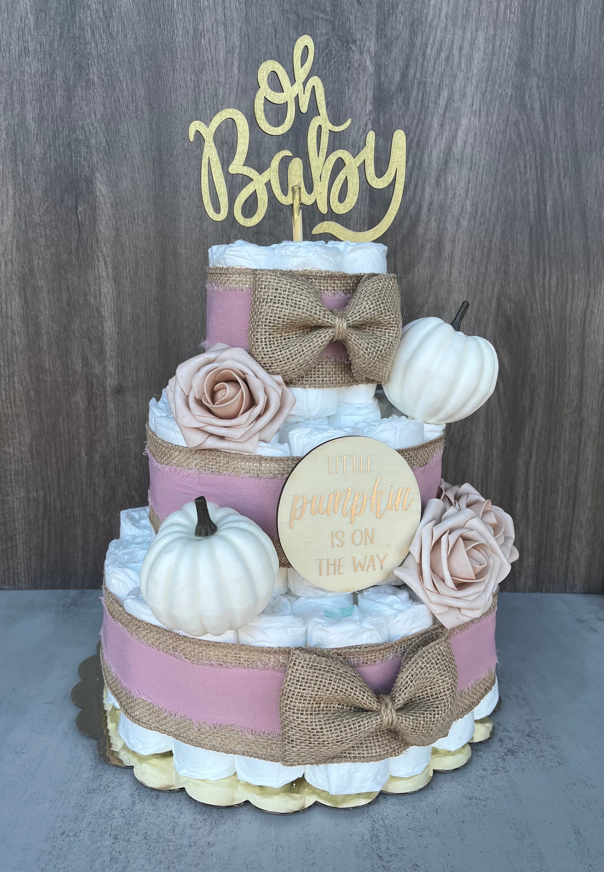 Little Pumpkin Diaper Cake Baby Shower Gift Baby Girl Gift Baby Shower ...