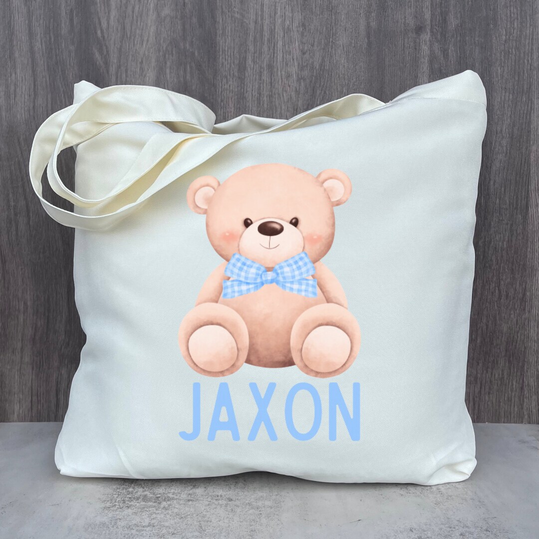 Baby Shower Gift Bag Teddy Bear Baby Tote Bag Personalized Baby Gift ...