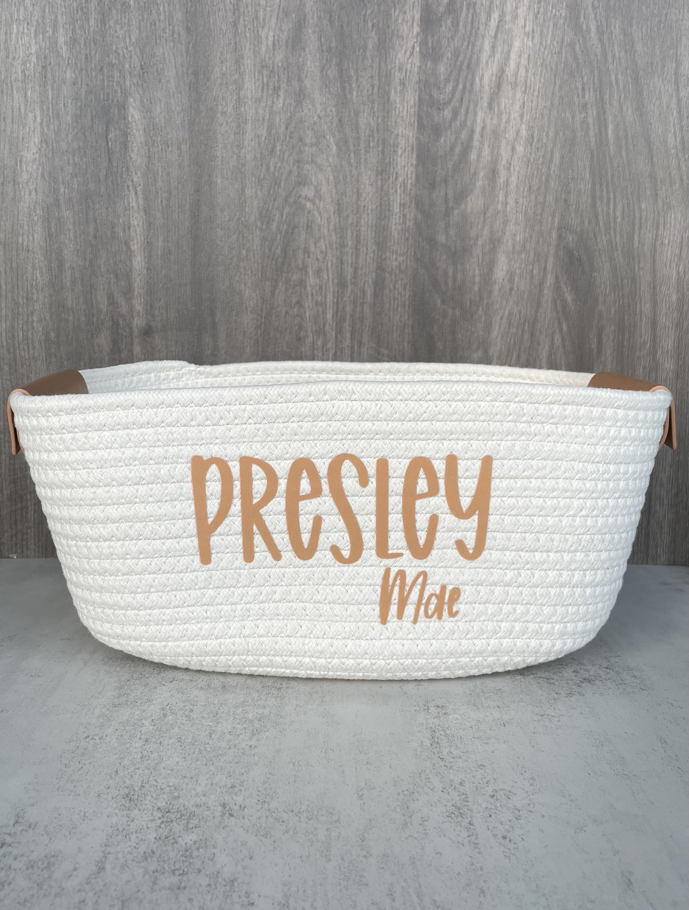 Personalized Basket Baby Shower Basket Custom Name Basket Custom Gift ...