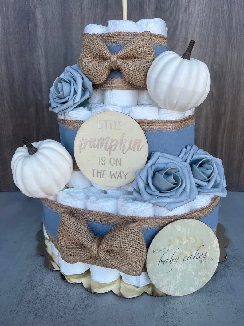 Little Pumpkin Diaper Cake Baby Shower Gift Baby Boy Gift Baby Shower ...
