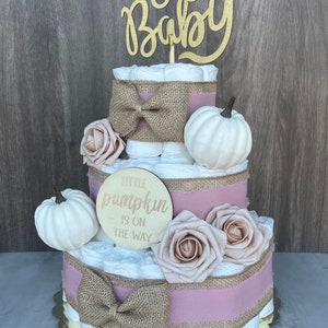 Little Pumpkin Diaper Cake Baby Shower Gift Baby Girl Gift Baby Shower ...