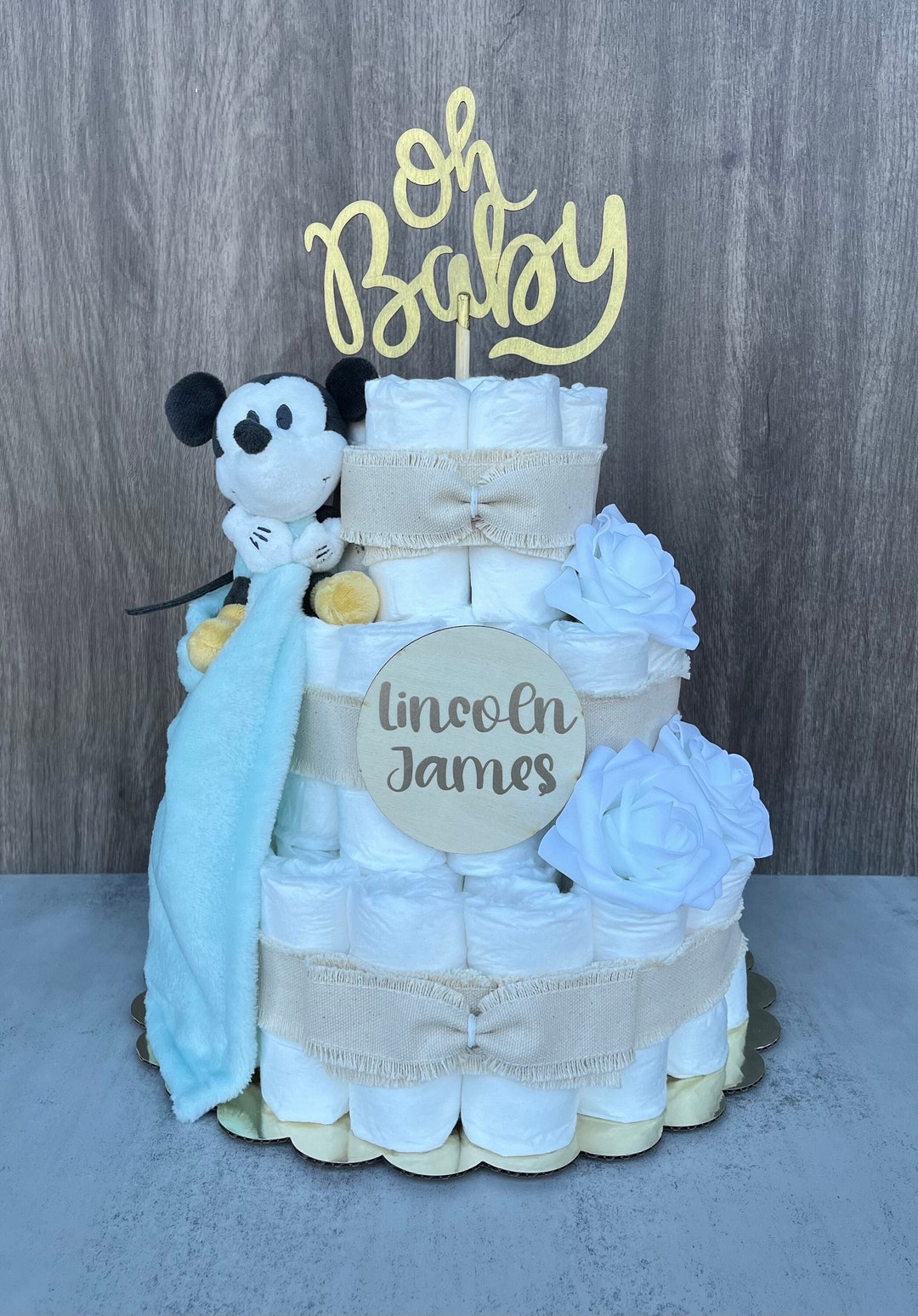 Mickey Diaper Cake Baby Shower Gift Baby Boy Gift Baby Shower ...