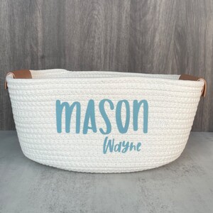 Personalized Basket Baby Shower Basket Custom Name Basket Custom Gift ...