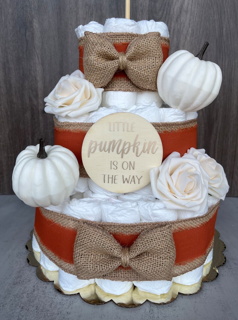 Little Pumpkin Diaper Cake Baby Shower Gift Gender Neutral Gift Baby ...