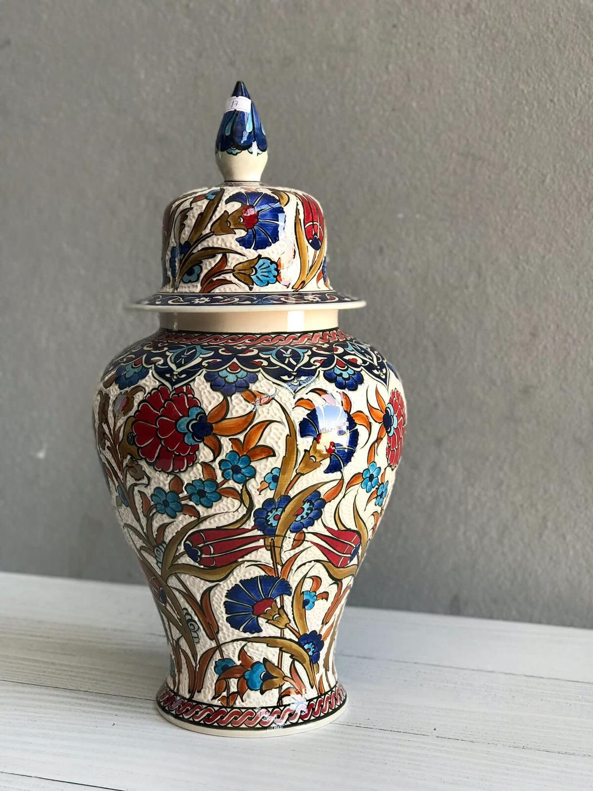 Decorative Hand Painted Ceramic Pottery Vase, Turkiye Vase, Handmade ...