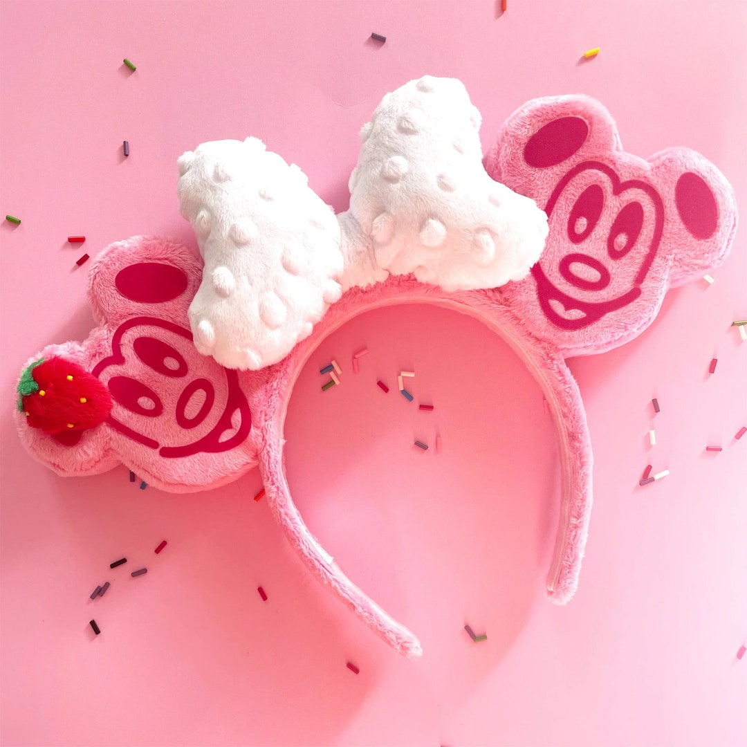 Mickey Waffle Mouse Ears - Strawberries and Cream - Etsy