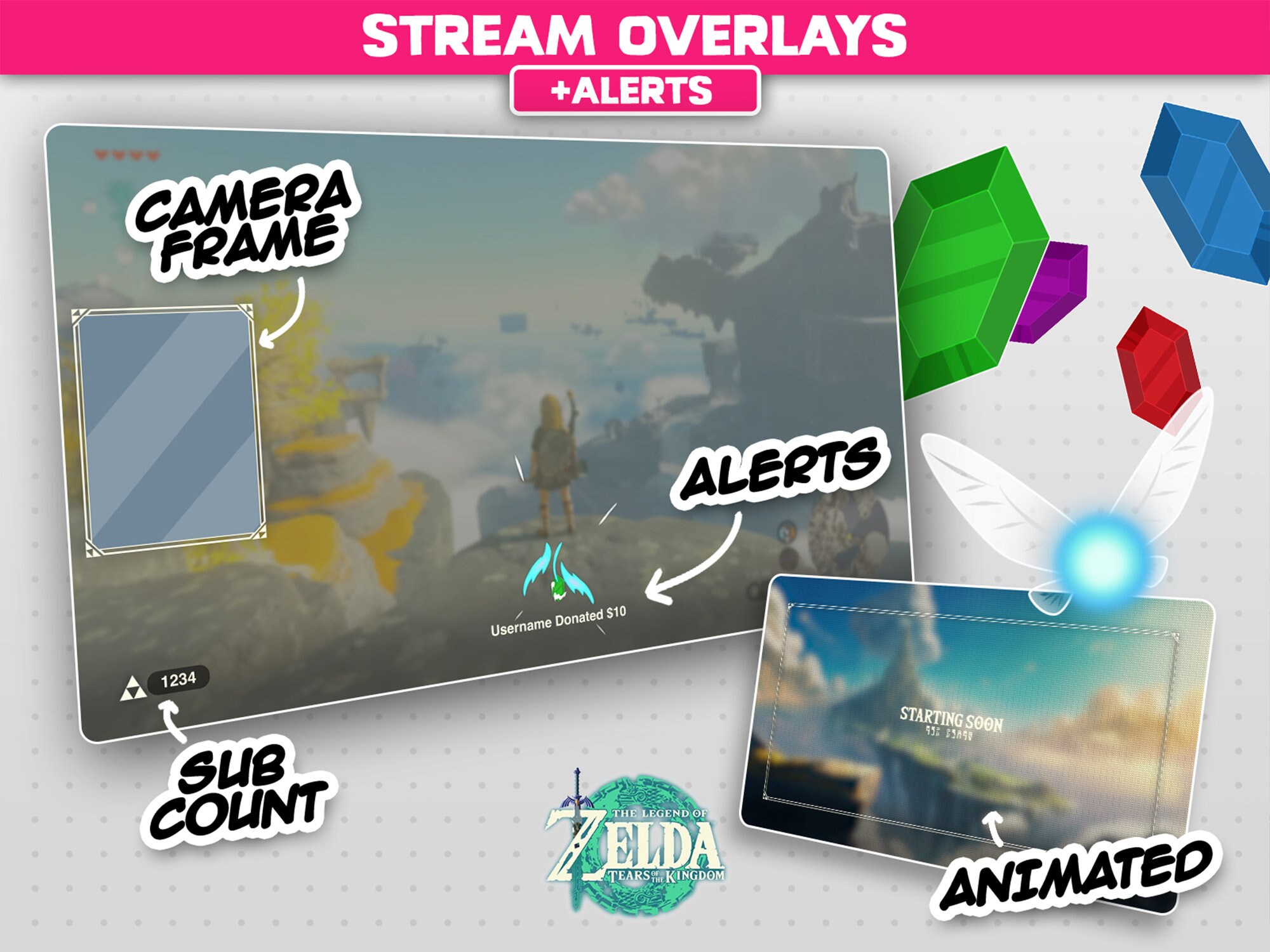 Stream Asset Overlay Twitch Alerts Zelda Breath of the - Etsy UK