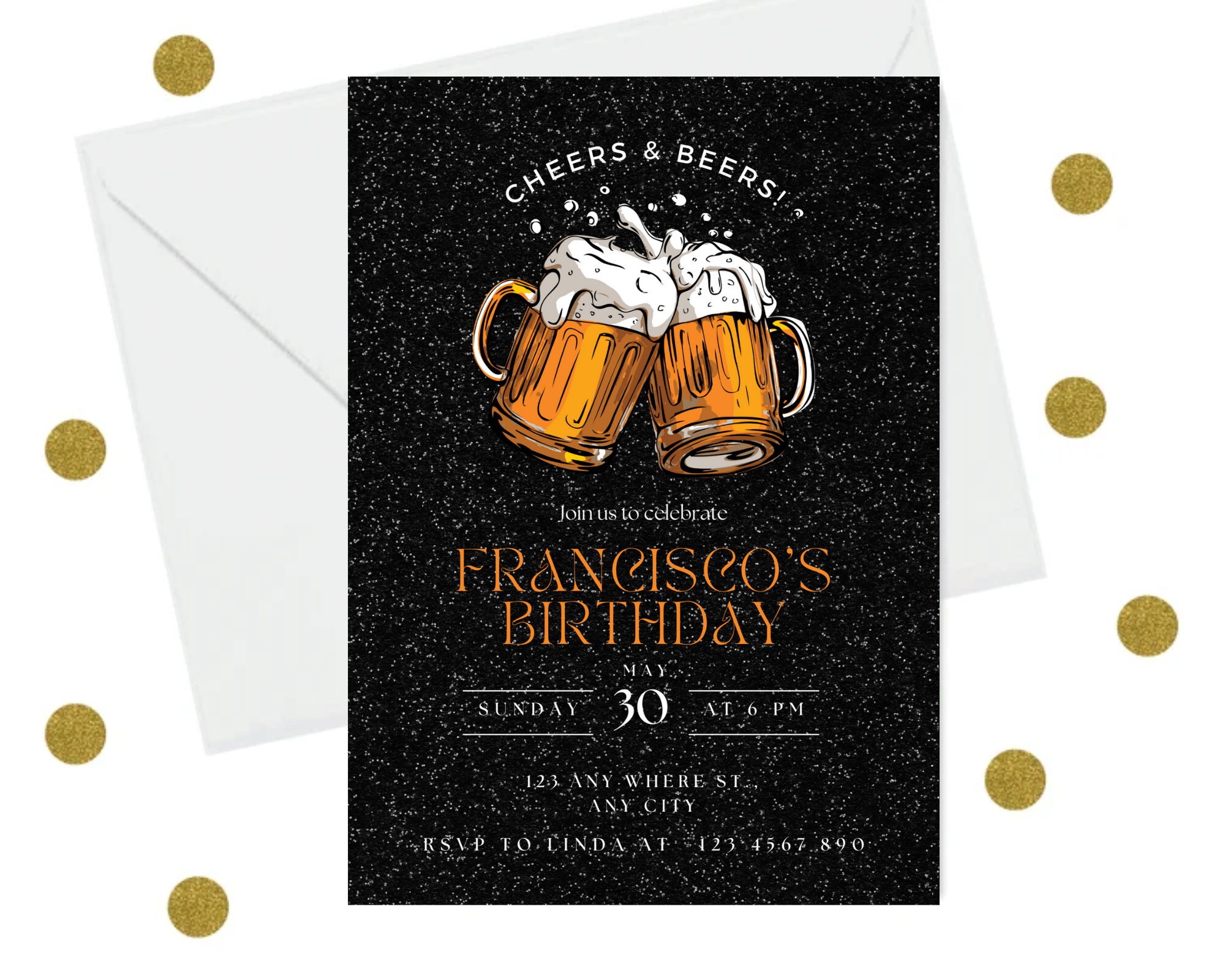 Editable Beer Surprise Birthday Party Invitation, Digital 30th Invite ...