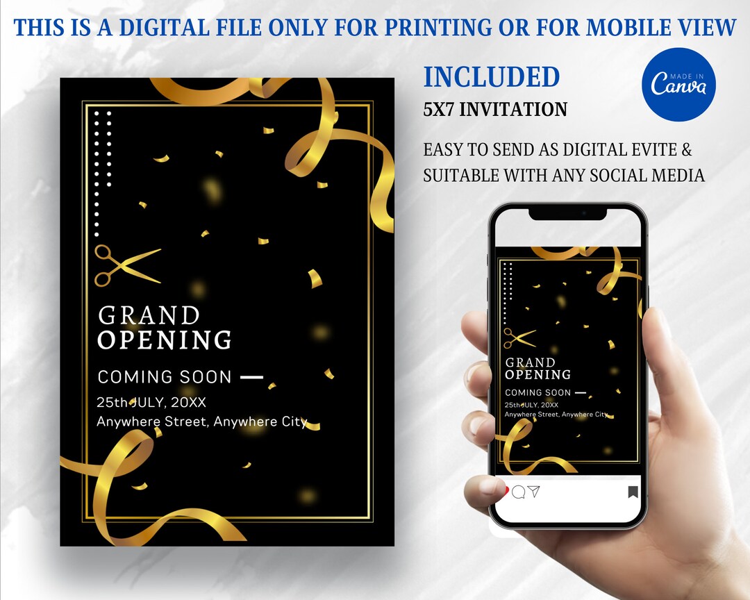 Event Flyer, Grand Opening Flyer, Business Launch Party Flyer, DIY ...