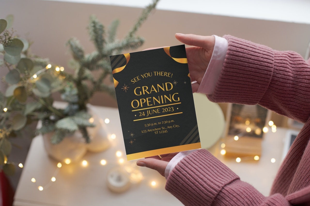 Grand Opening Save the Date Card, Editable Small Business Card, Launch ...