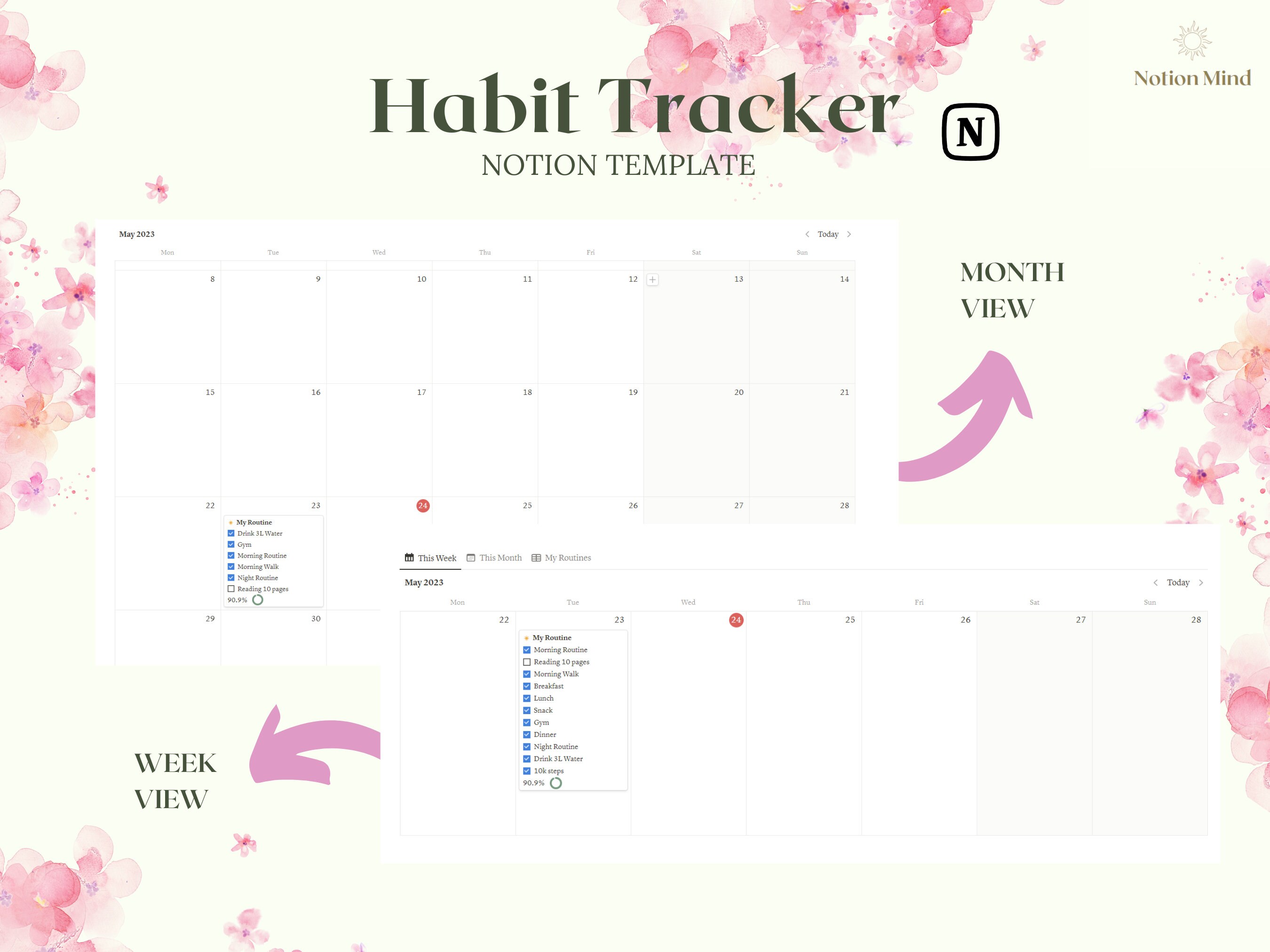 Habit Tracker Notion Daily Habit Tracker Routine Tracker - Etsy