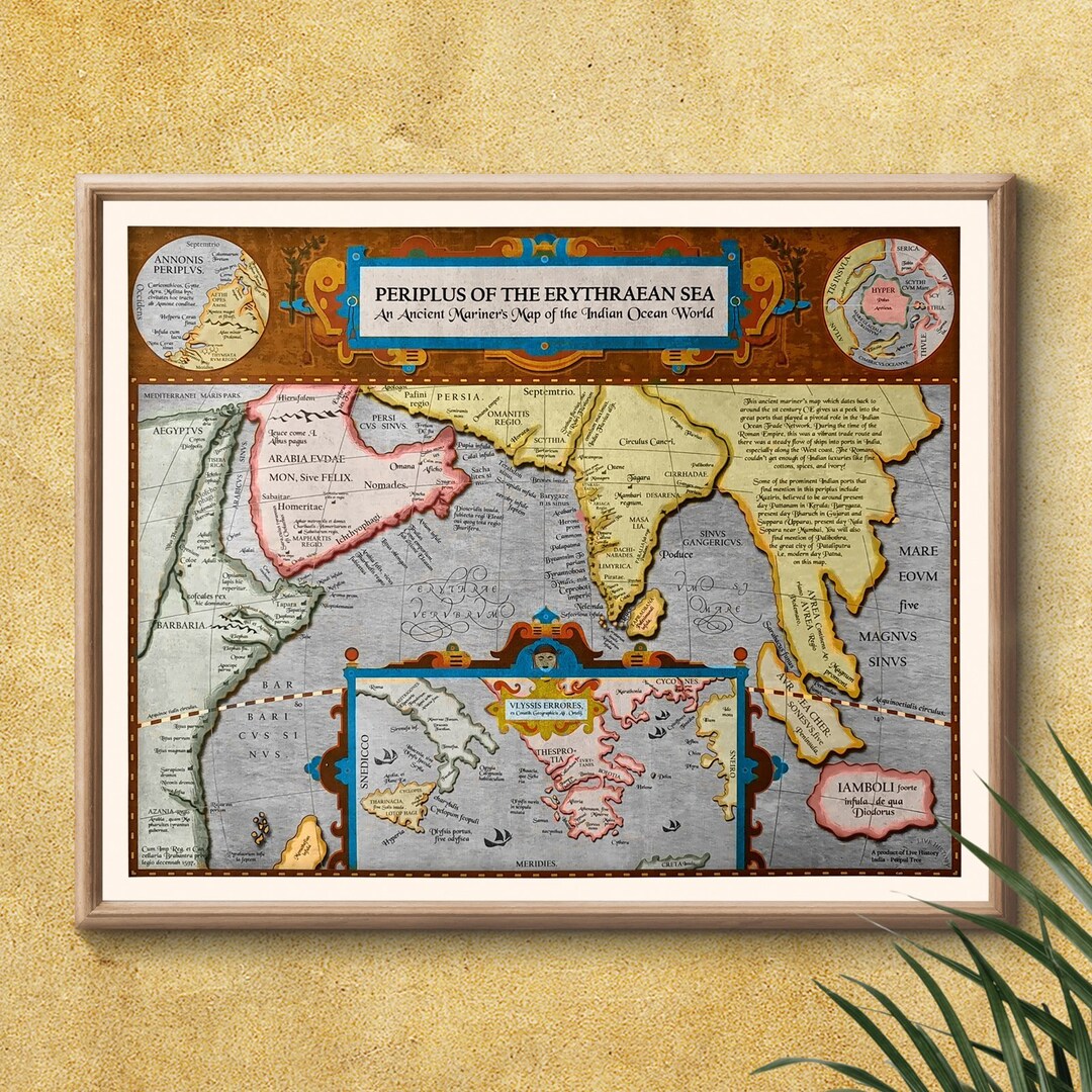 Digital Wall Art Ancient Mariners Map of Indian Ocean Roman Period Map ...