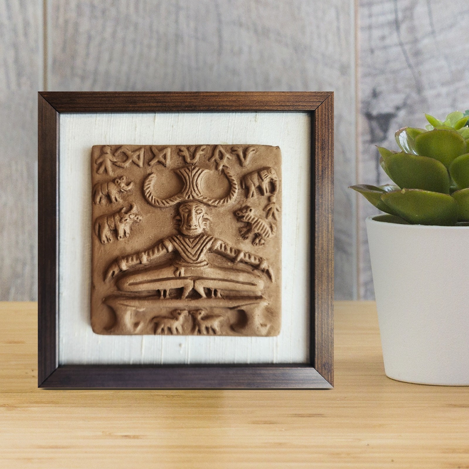 Harappan Pashupati Seal// Terracotta// Handmade by Peepultree - Etsy