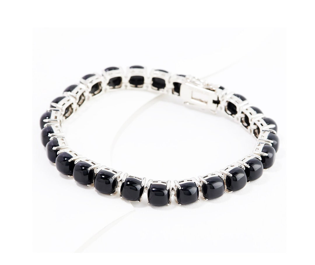 Black Onyx Bracelet Chain for Gift Tennis Chain Black Onyx - Etsy