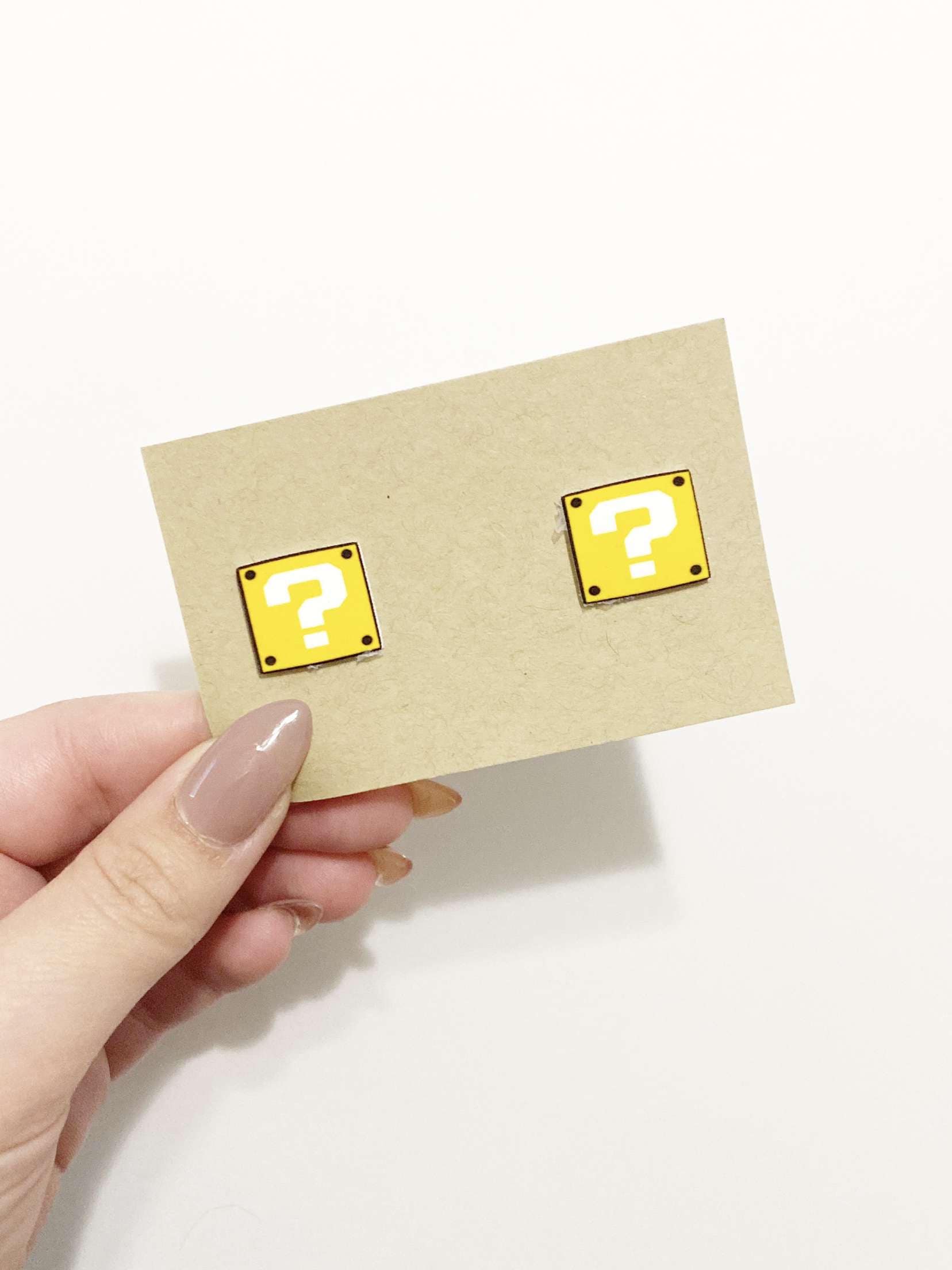 Super Mario Bros Question Mark Block Stud Earrings - Etsy UK