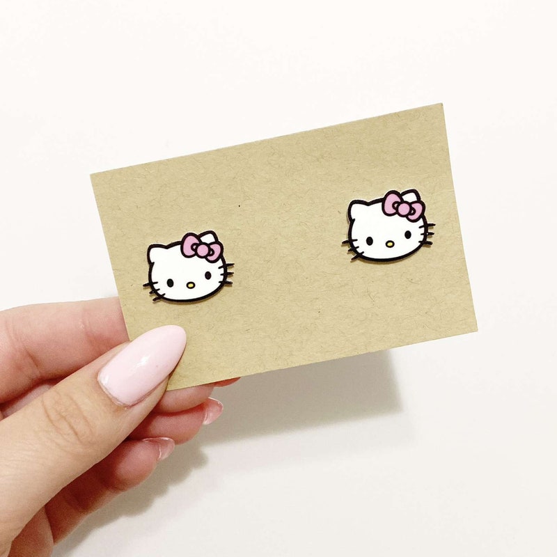 Kitty Hello Earrings - Etsy