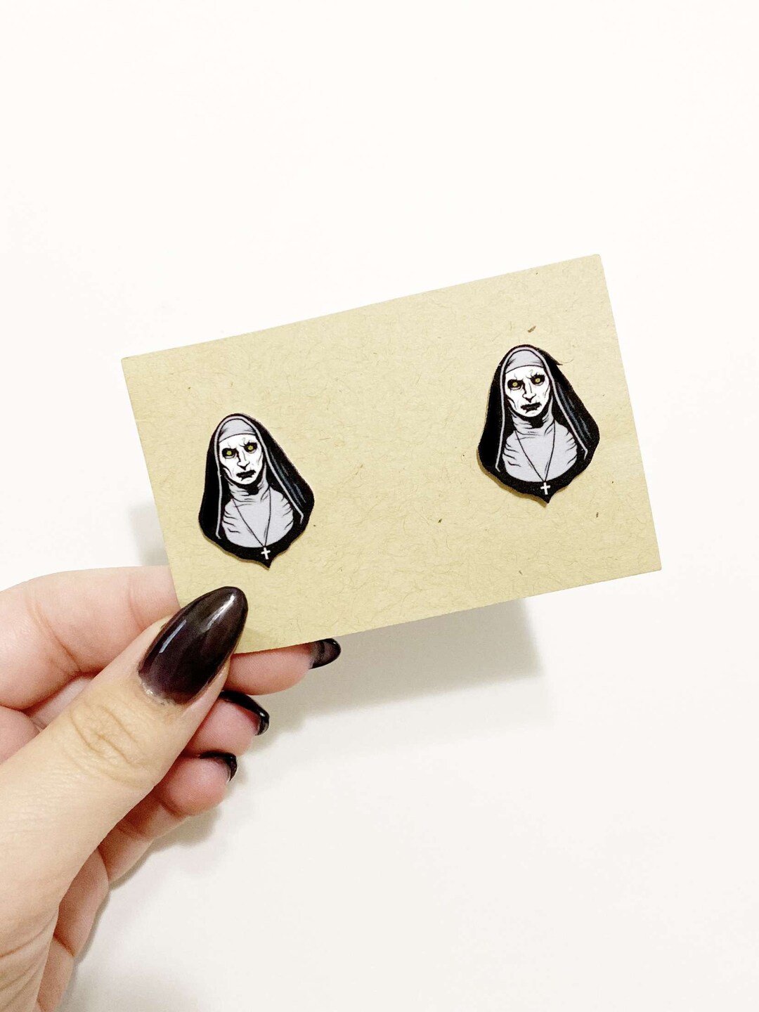 Horror Evil Nun Stud Earrings - Etsy