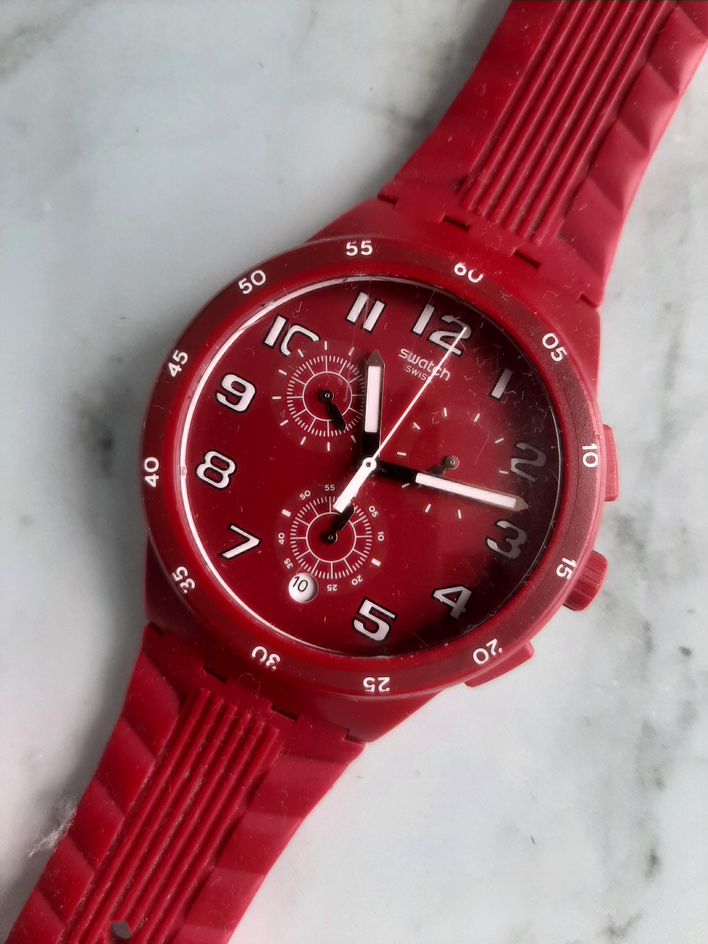 Swatch Chrono "red Step" SUSR404 - Etsy