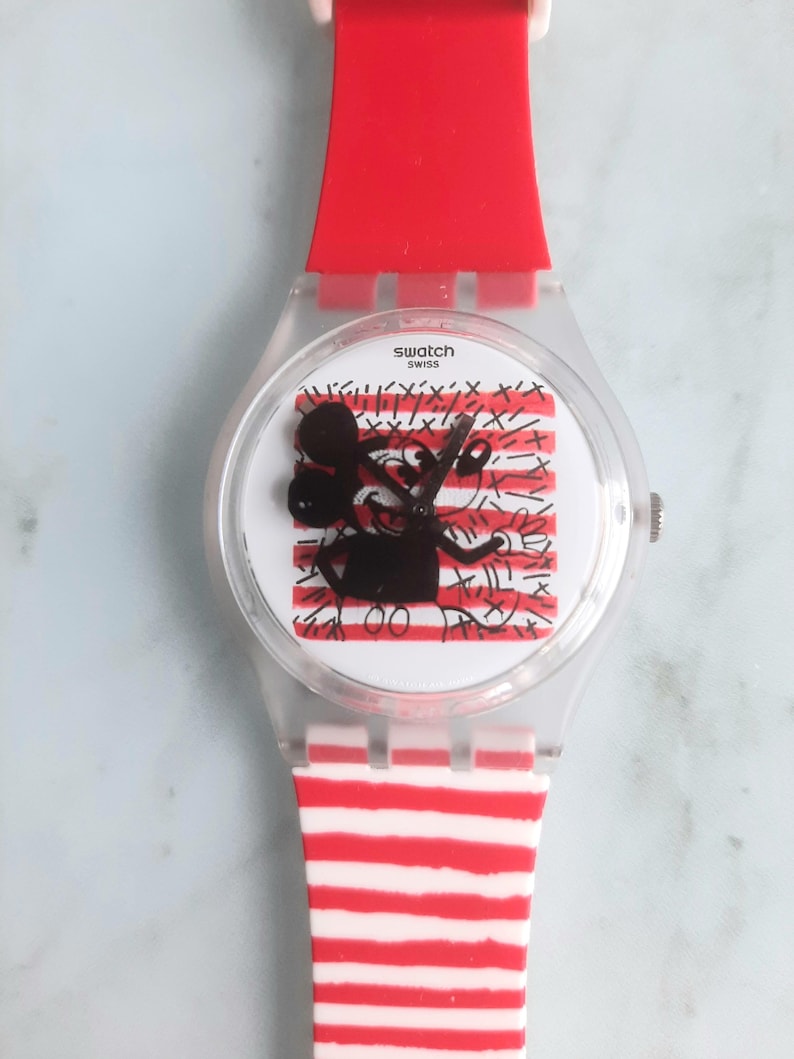 Swatch "mouse Marinière" Special Edition Keith Haring GZ352 - Etsy