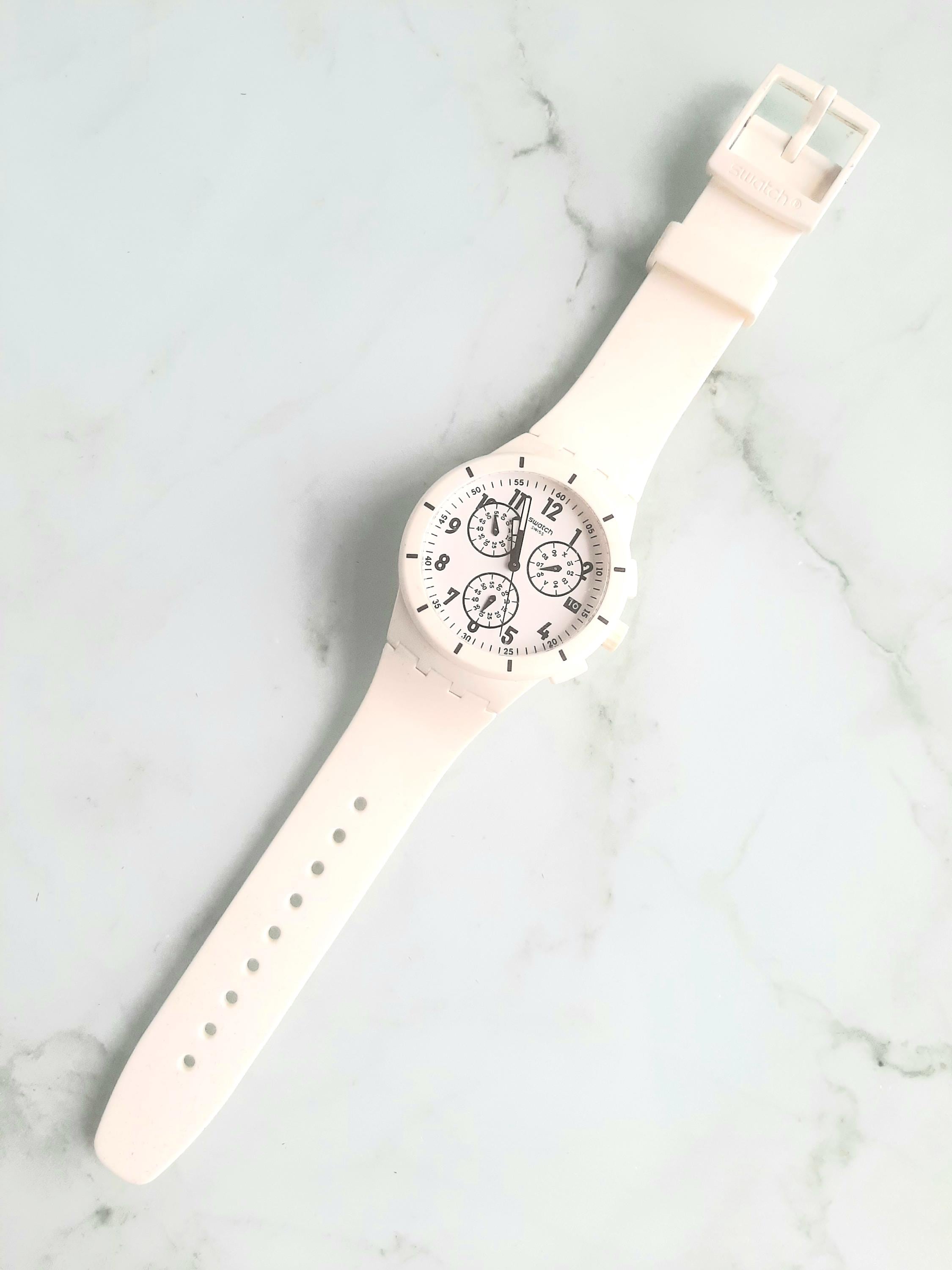 Swatch Chrono "twice Again White" SUSW402 - Etsy