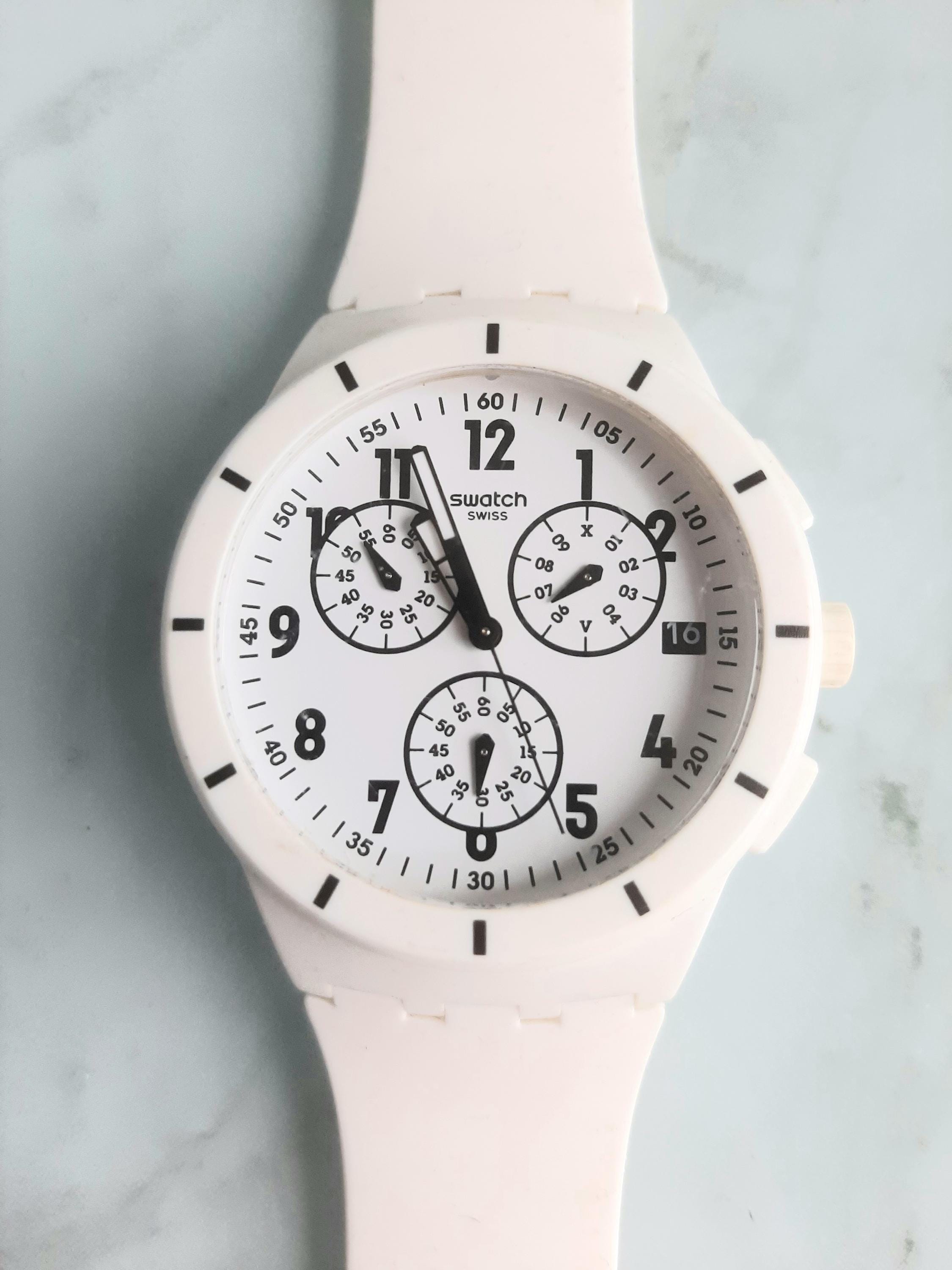 Swatch Chrono "twice Again White" SUSW402 - Etsy