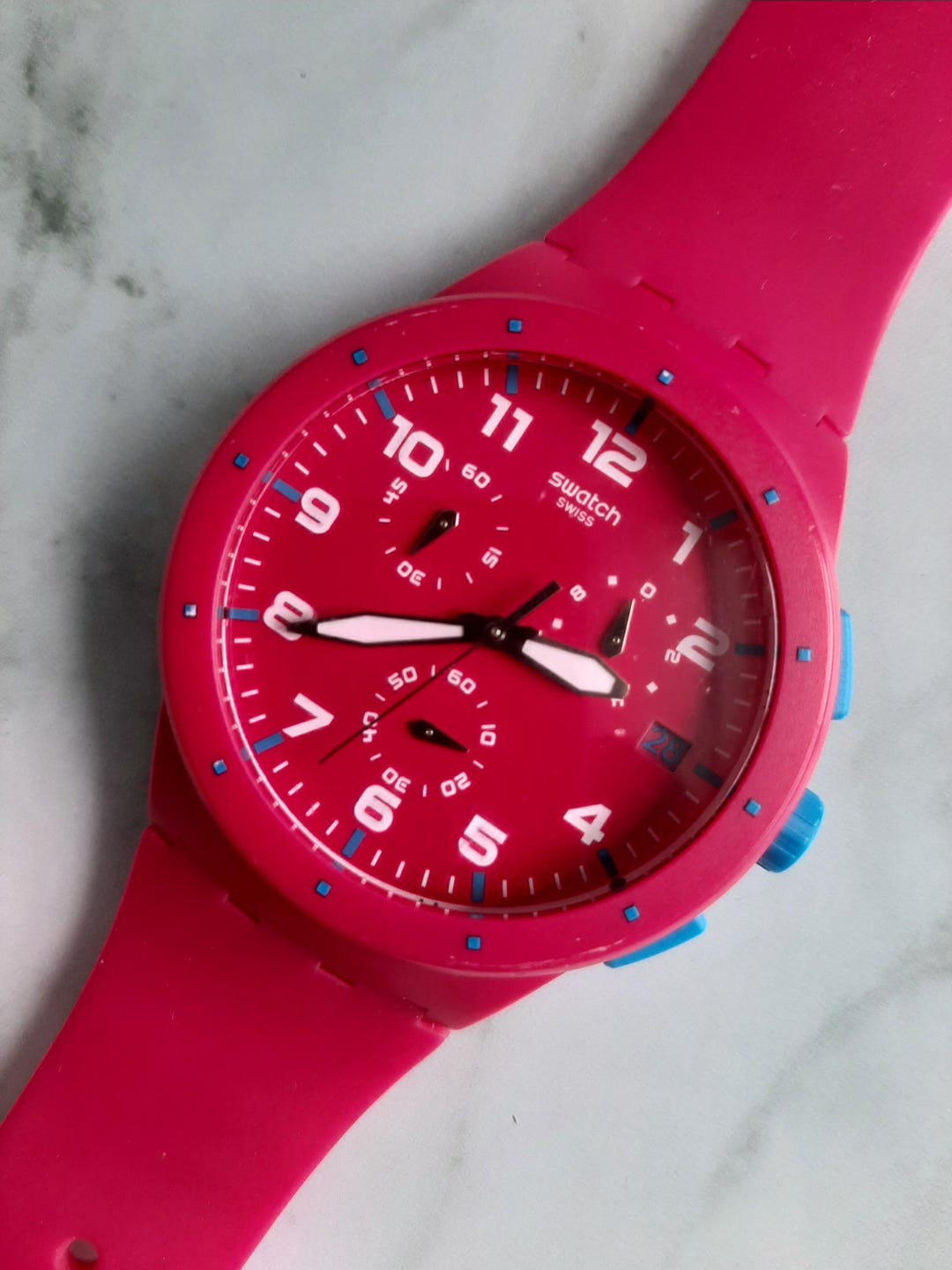 Swatch Chrono "pink Frame" SUSR401 - Etsy
