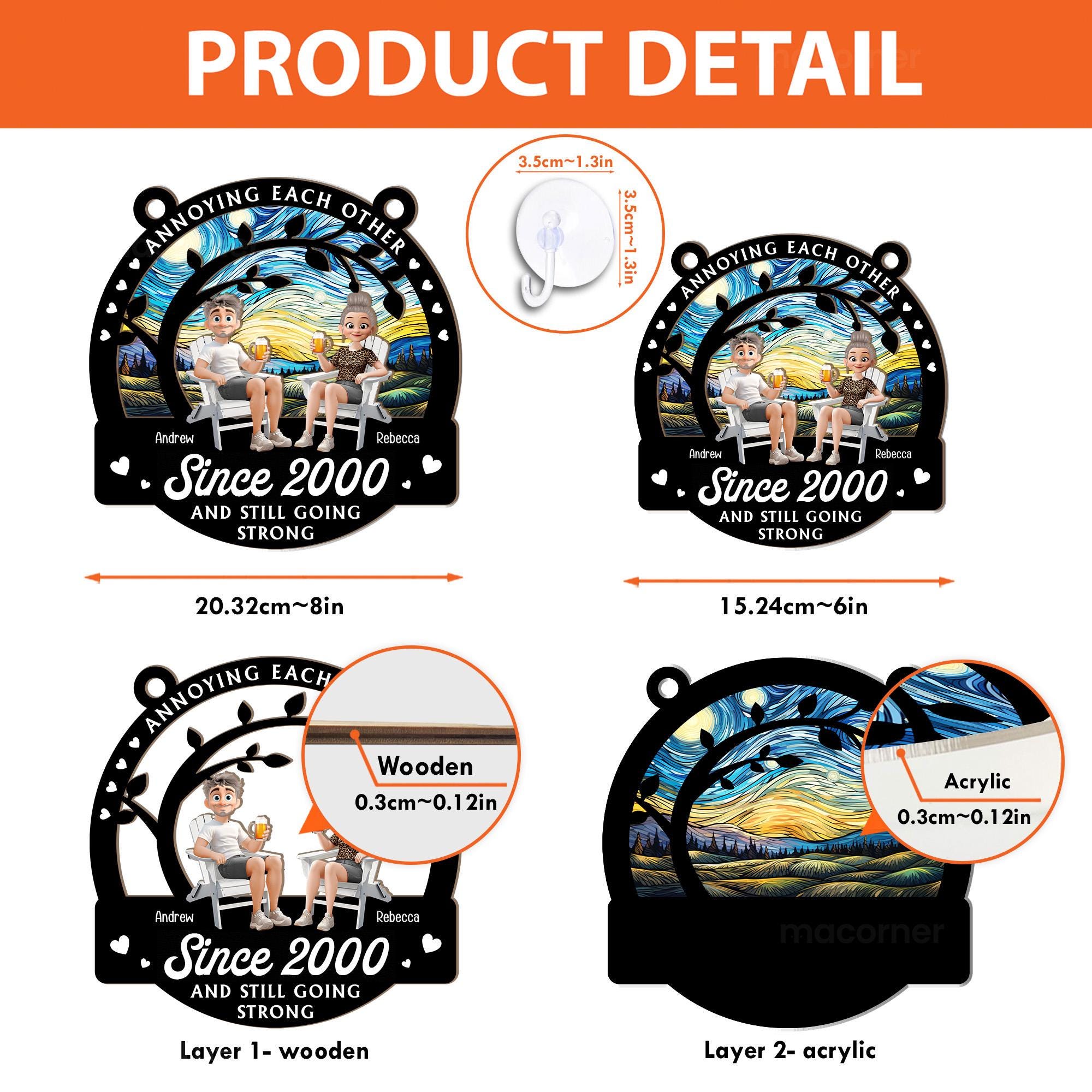 Personalized Anniversary Suncatcher Ornament: Annoying Each Other Since ...