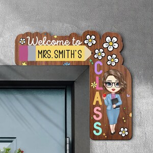 Teacher Back to School Classroom Decoration, Personalized Door Corner ...