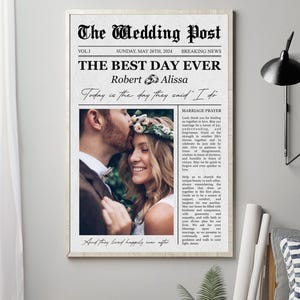 Personalized Wedding Photo Poster Gift, Custom Wedding Keepsake ...