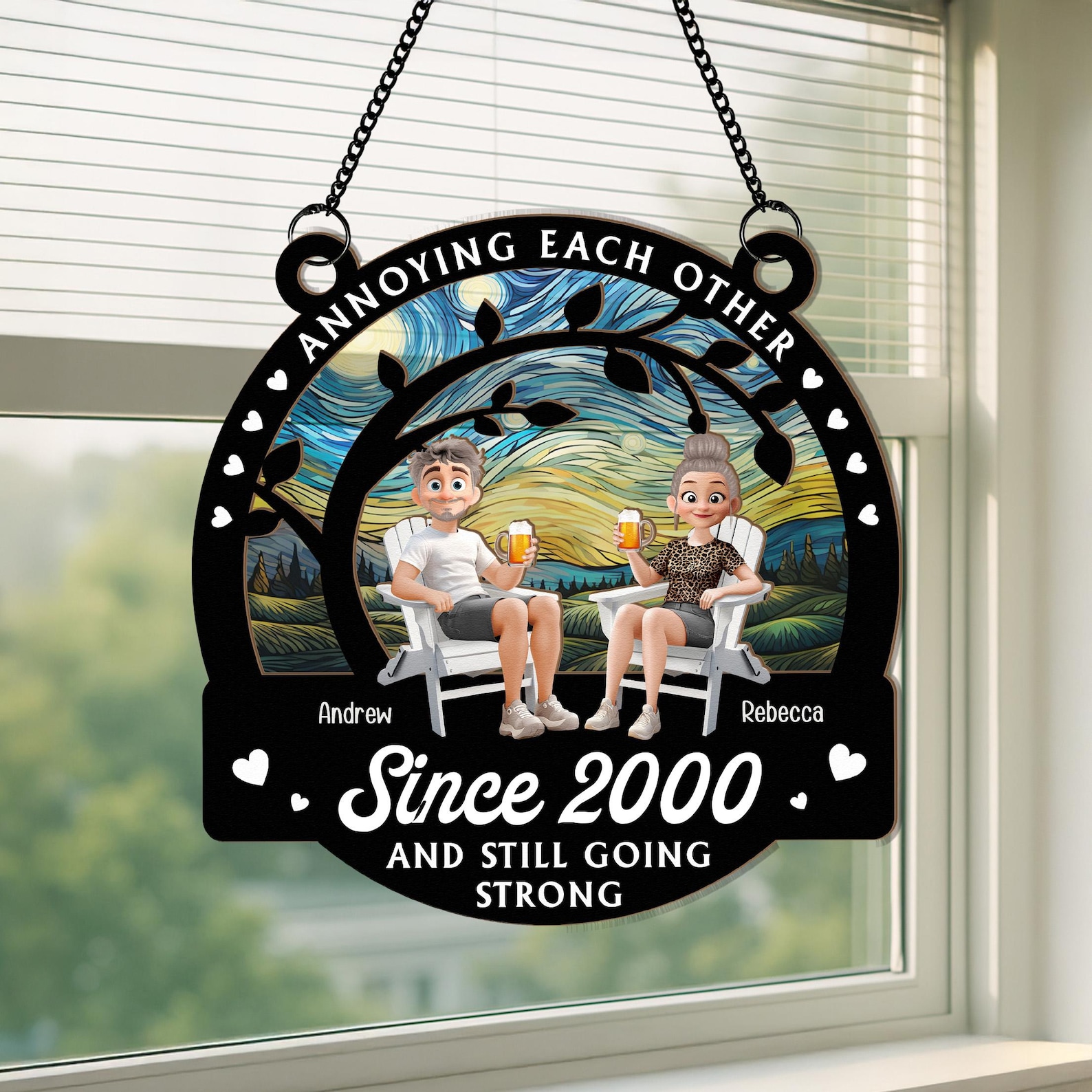 Personalized Anniversary Suncatcher Ornament: Annoying Each Other Since ...