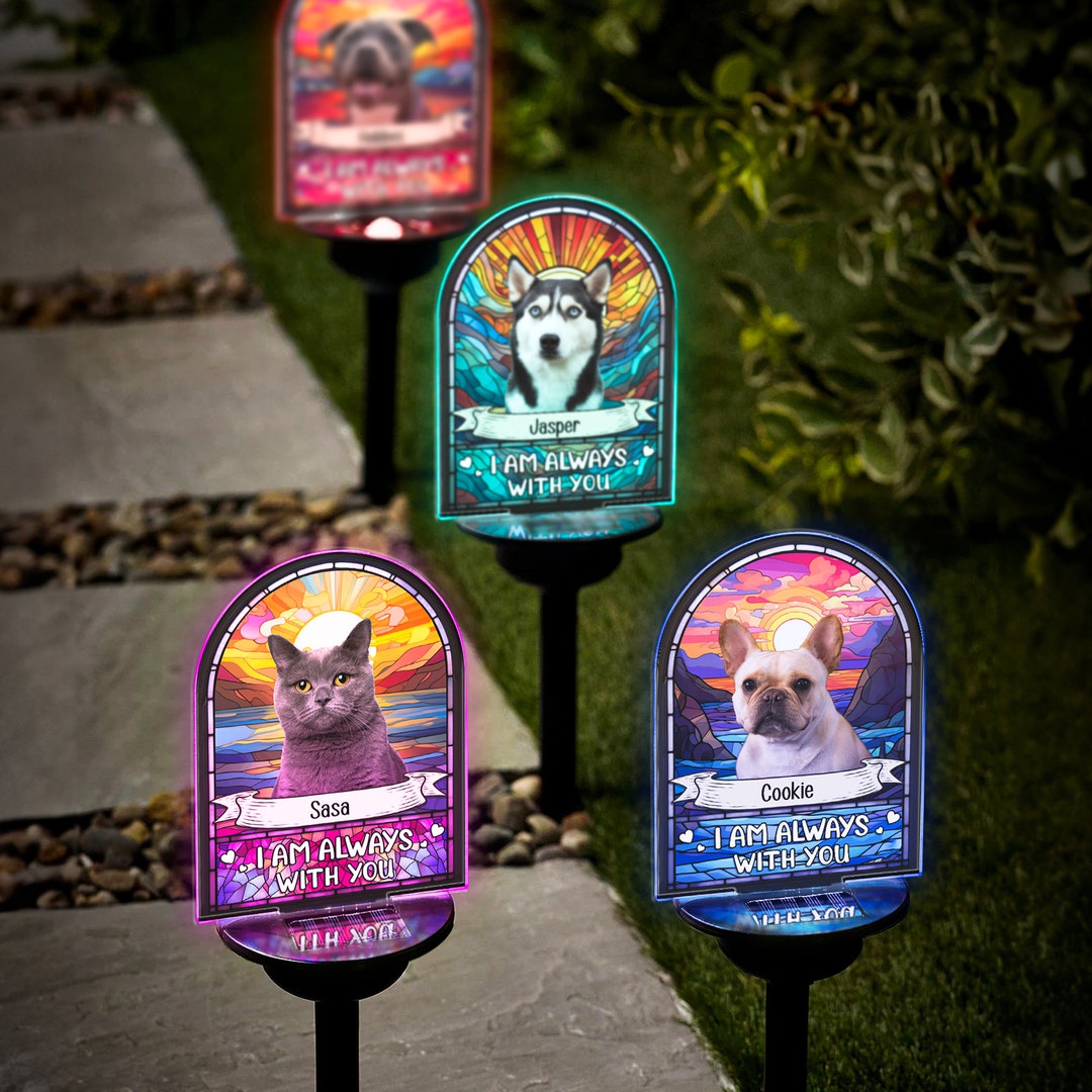 Personalized Pet Photo Solar Light: Memorial Garden Sympathy Gift - Etsy