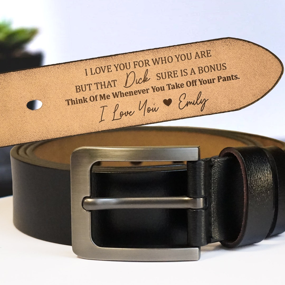 Funny Handmade Belt Gift for Husband, Custom Engraved Leather Belt ...
