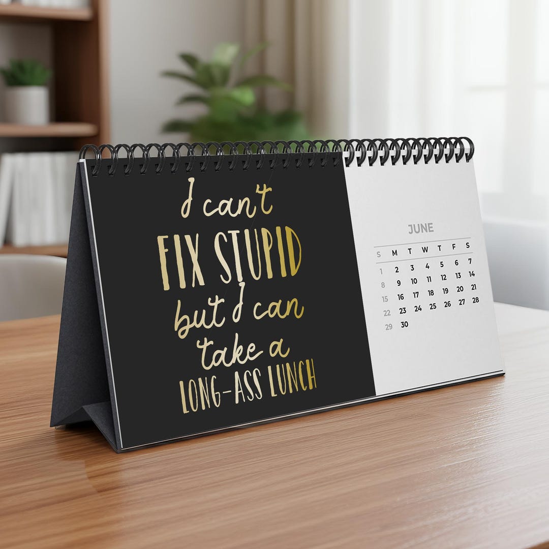 Personalized Funny 2026 Desk Calendar, Colleague Boss Friend Swear ...
