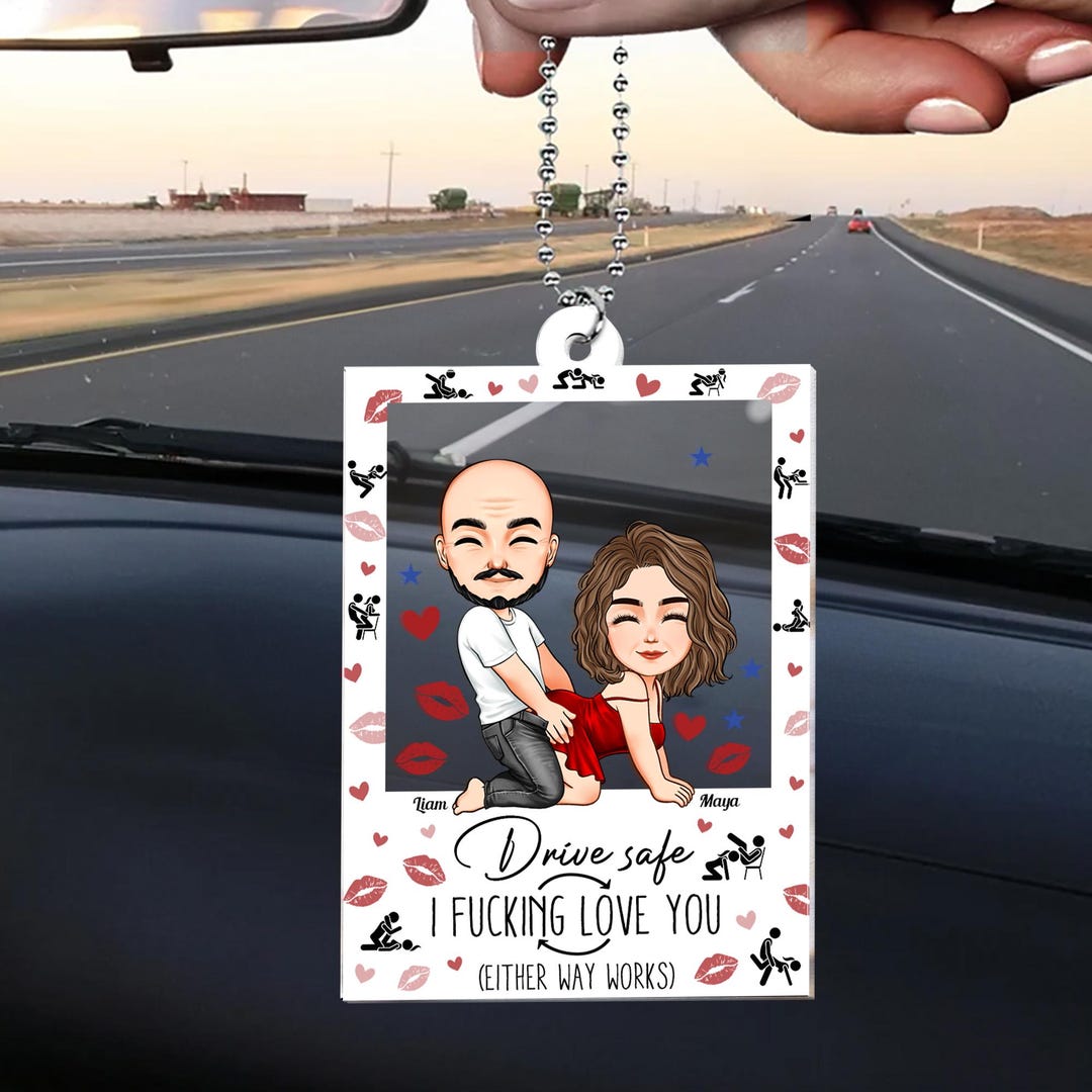 Personalized Couple Rear View Mirror Accessory, Naughty Couple Drive ...